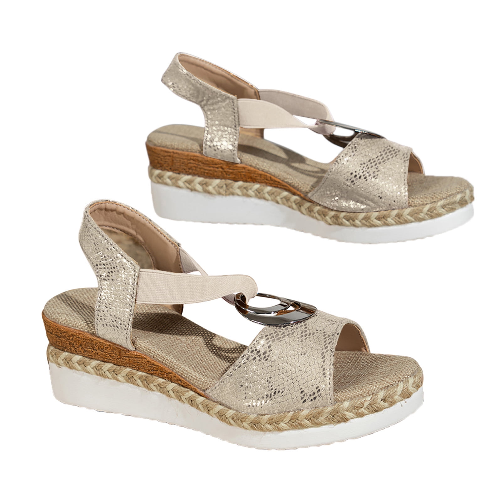 NOKIO Platform Sandals for Women Dressy Casual Slope Bottom Roman Shoes ...