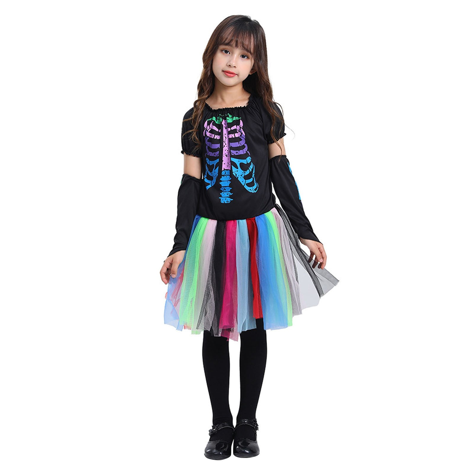 NOKIO Skeleton Dress For Girls, Skeleton Tutu Dress For Girls, Ghost ...