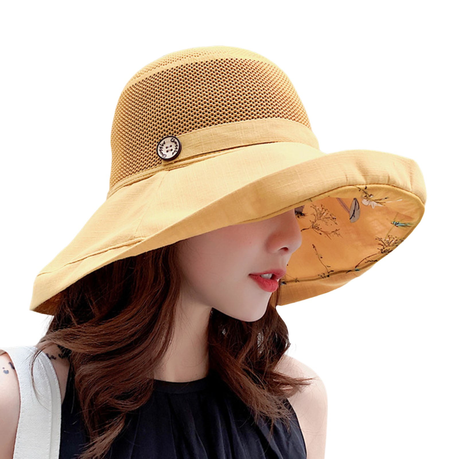 NOKIO Summer Mesh Sun Hats for Women UV Protection Wide Brim Packable ...