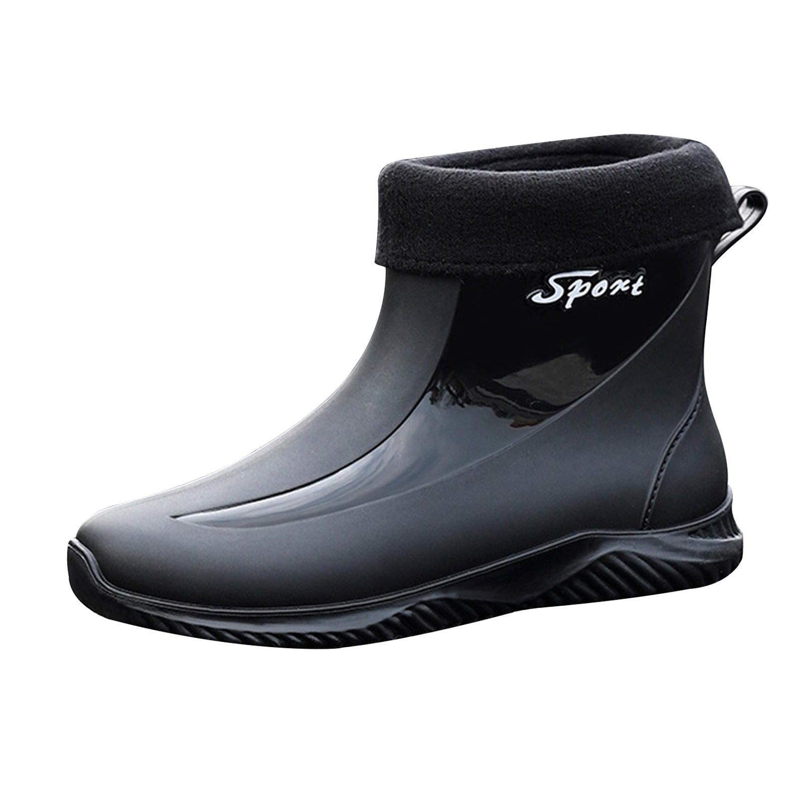 NOKIO Warm Fleece-Lined Ankle Rain Footwear For Men, Men'S Washable ...