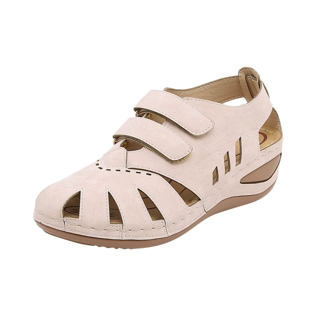 NOKIO Wedge Orthopedic Sandals for Women Comfortable Closed Toe Summer ...
