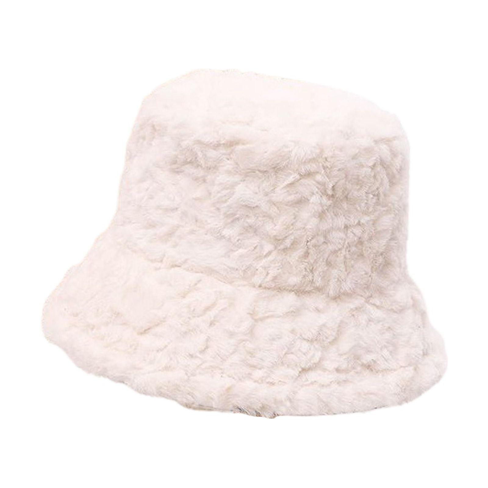 NOKIO Women Girls Winter Plush Bucket Hat Warm Bucket Caps Womens ...