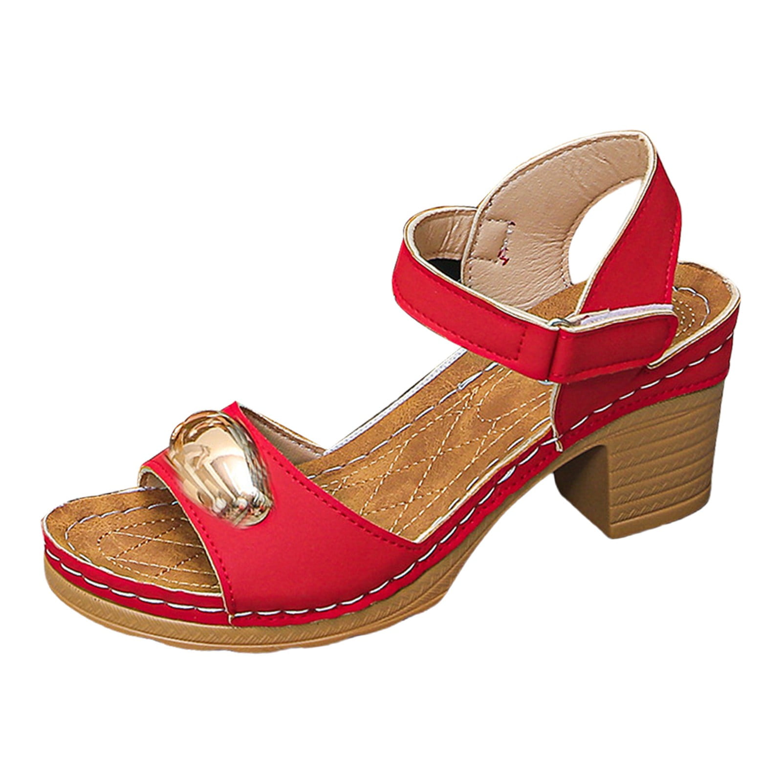 NOKIO Women's Arch Support Wedge Sandals Slip-On Platform Design Adjustable Ankle Strap ...