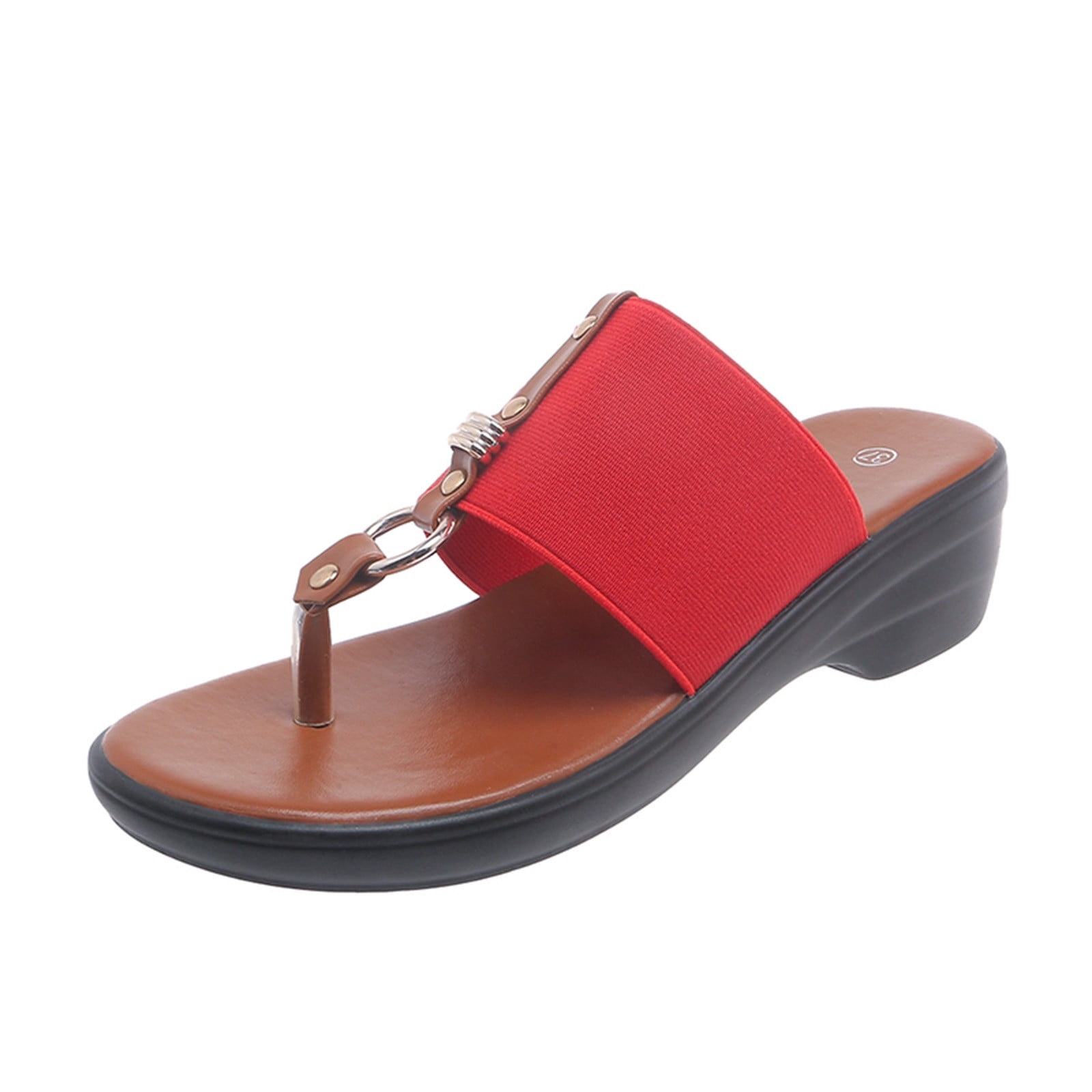 NOKIO Women's Beach Slope Heel Clip Toe Slippers Hollow Casual Slippers ...