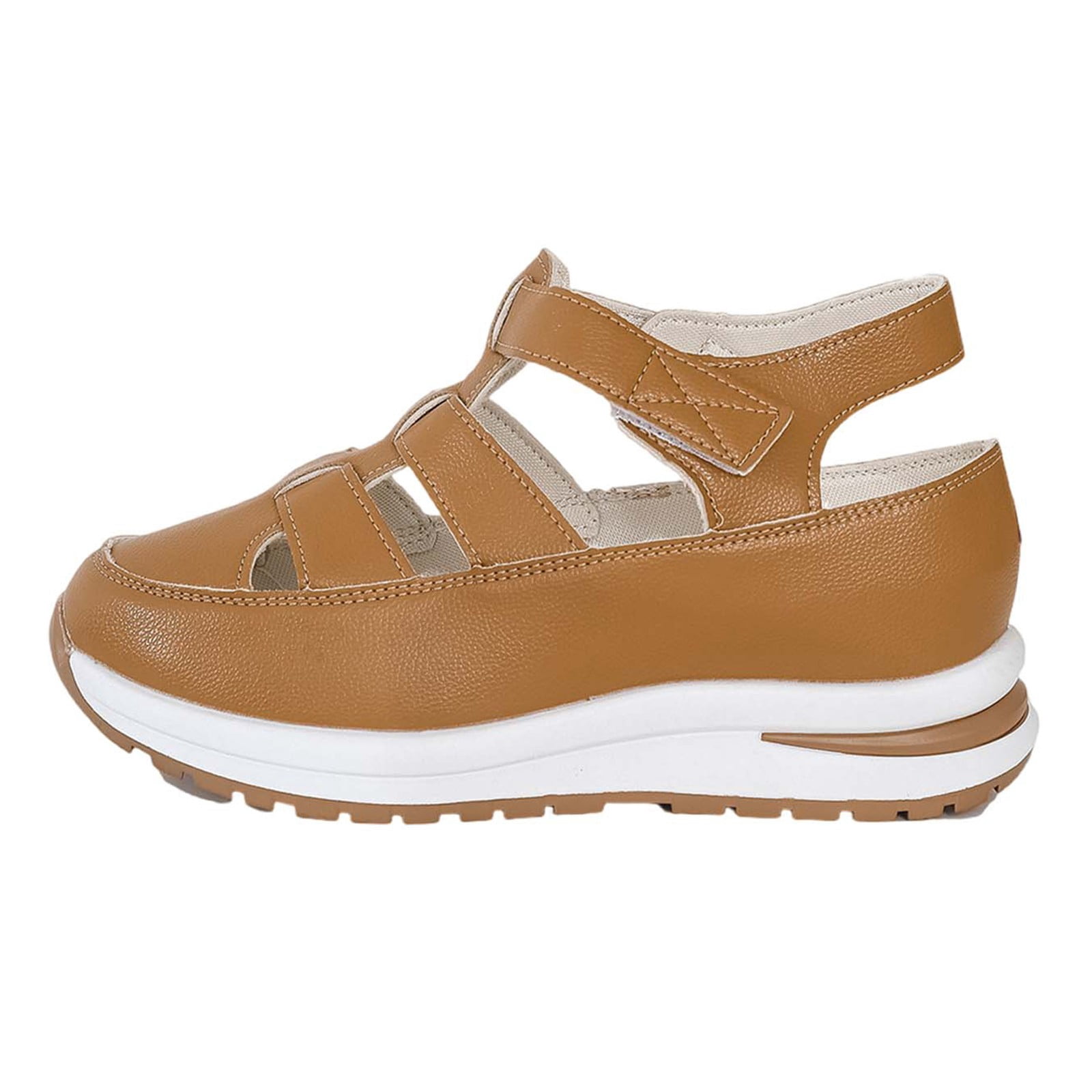 NOKIO Women's Closed Toe Platform Sandals Hollow Ankle Strap Wedge ...
