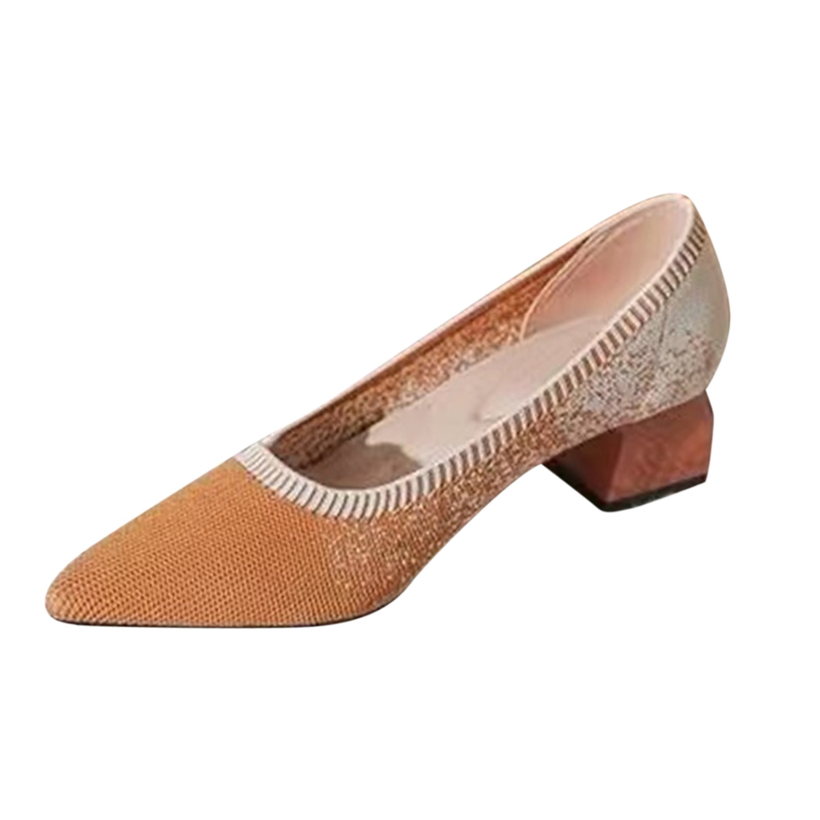 NOKIO Women's Flats Pointed Toe Ballet Shoes Knit Dress Shoes Low Wedge ...