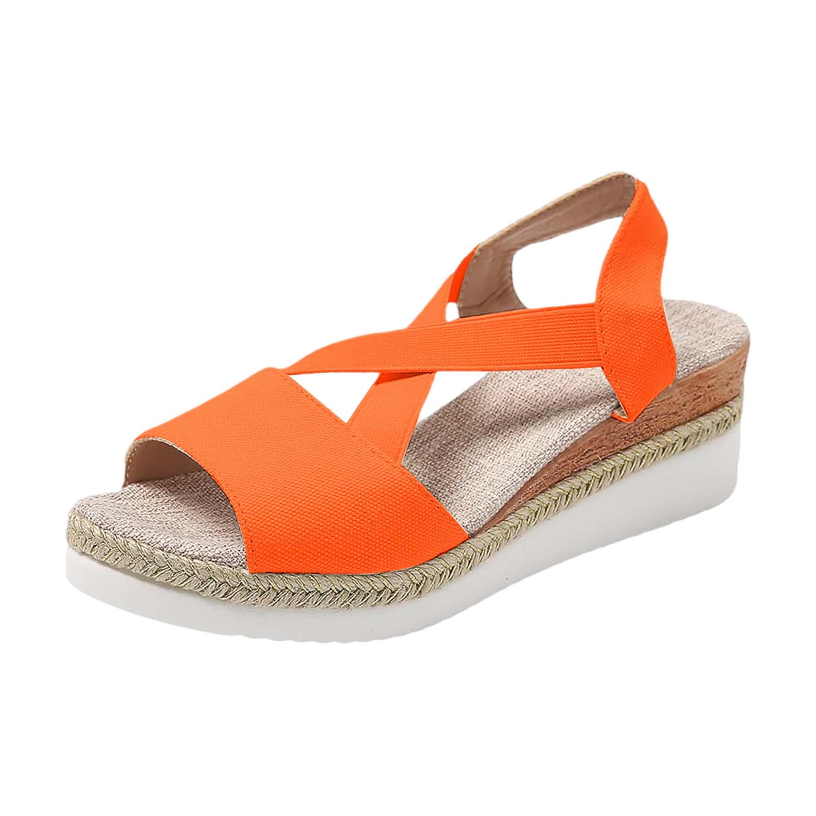 NOKIO Women's Lightweight Fish Mouth Sandals Simple Slope Heel Design ...