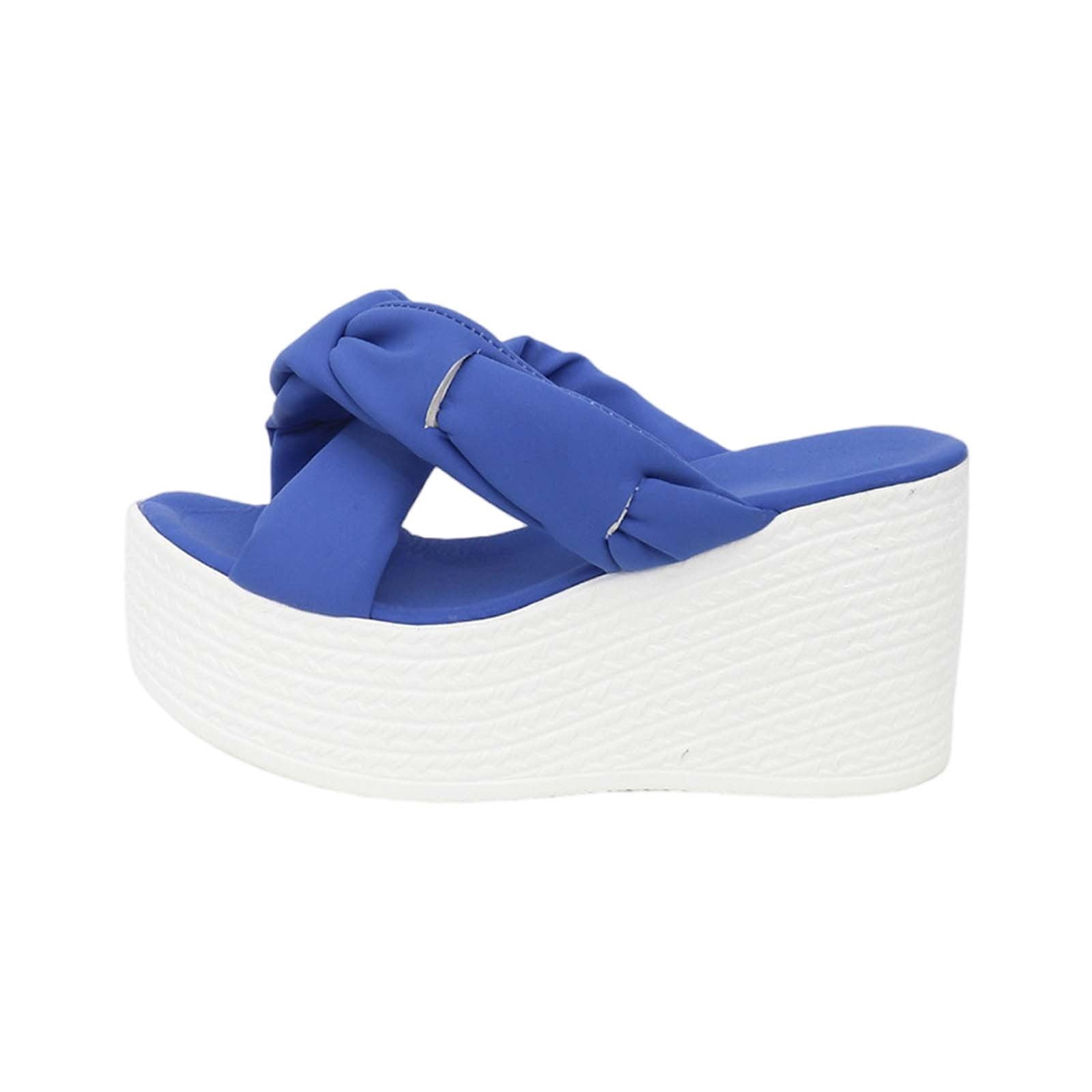 NOKIO Women's Platform Wedge Sandals Chunky High Heel Slip-On ...
