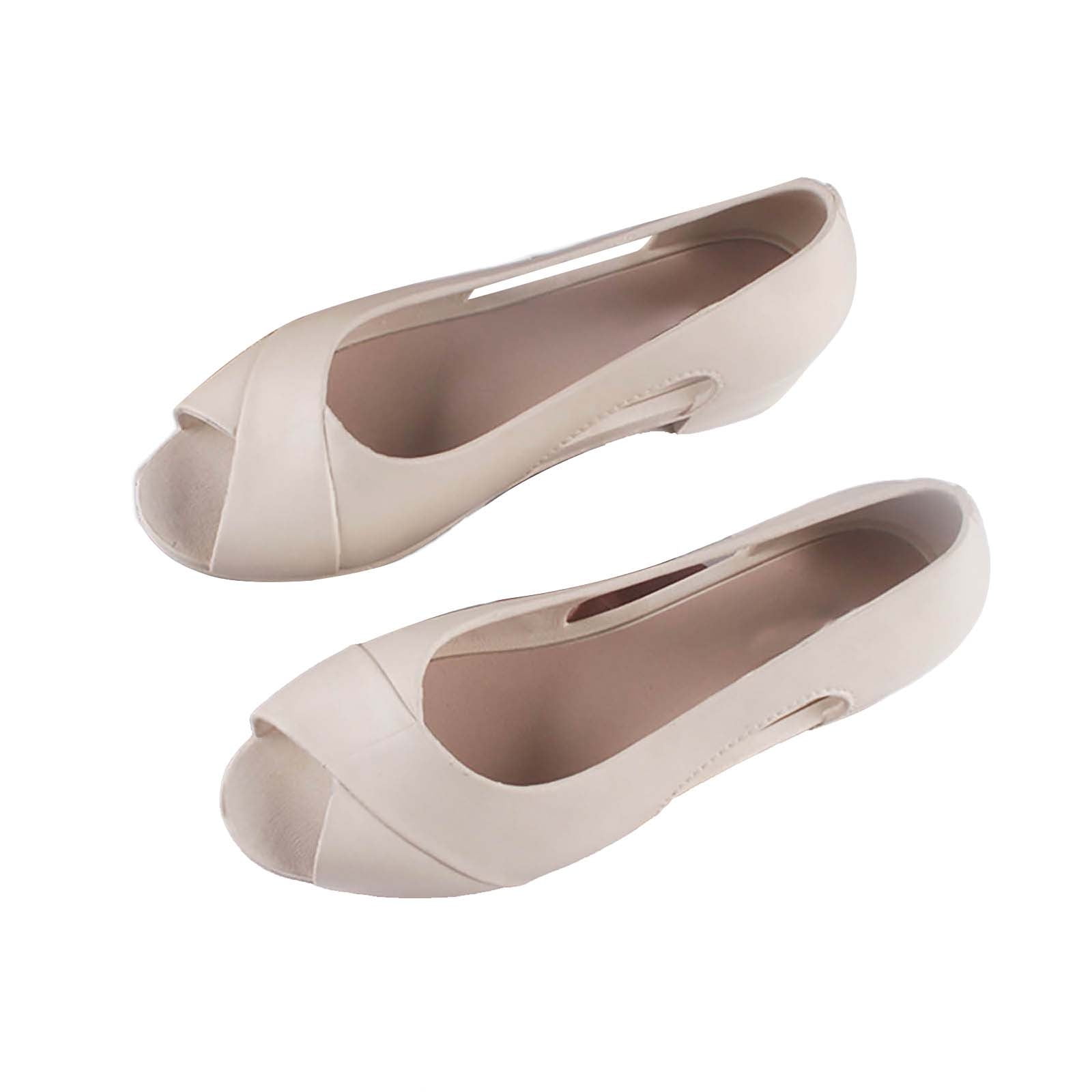 NOKIO Women's Summer Single Shoes Fish Mouth Heel Flat Bottom Women ...