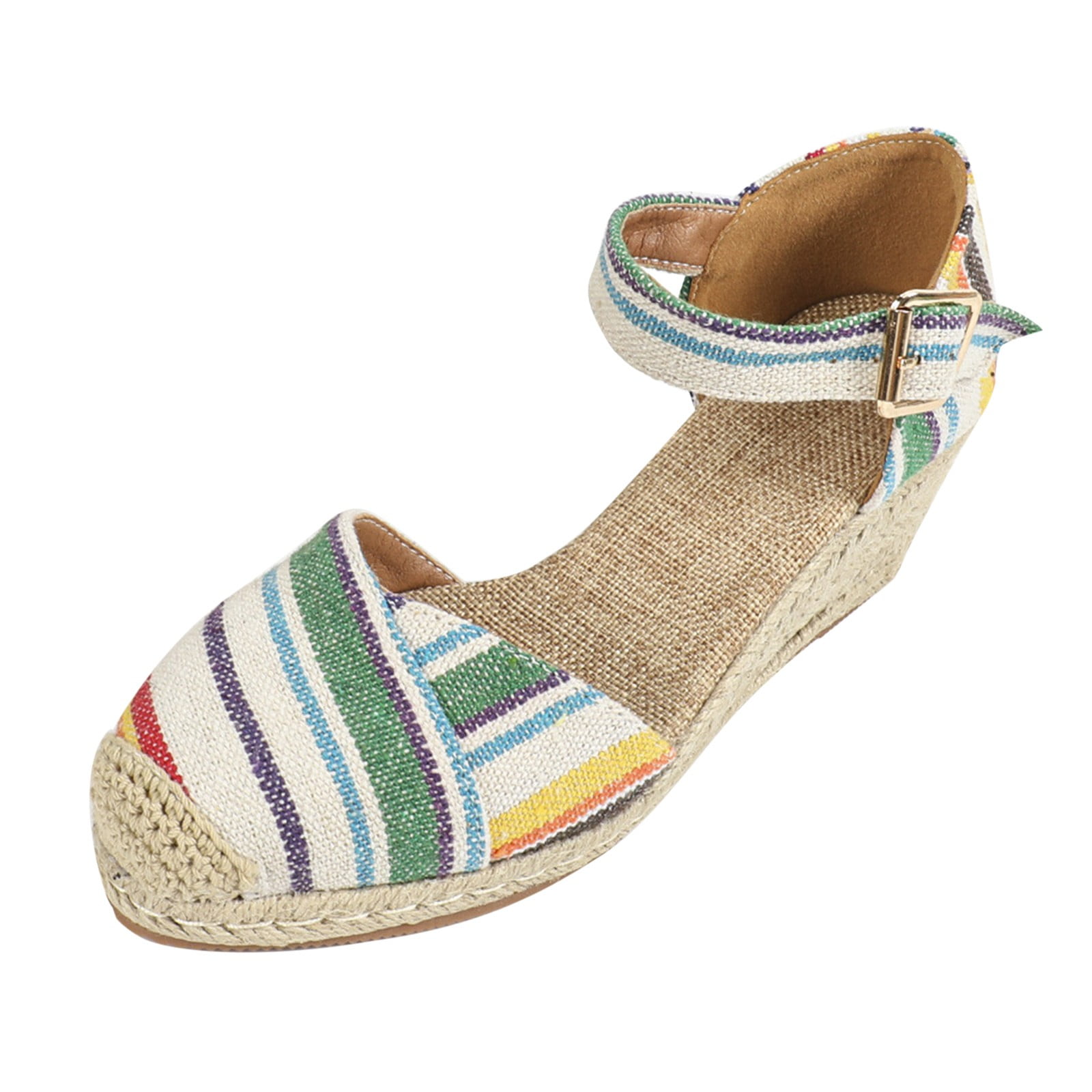 NOKIO Women’s Wedge Sandals Braided Rope Sole Thick Heel Hollow Out ...