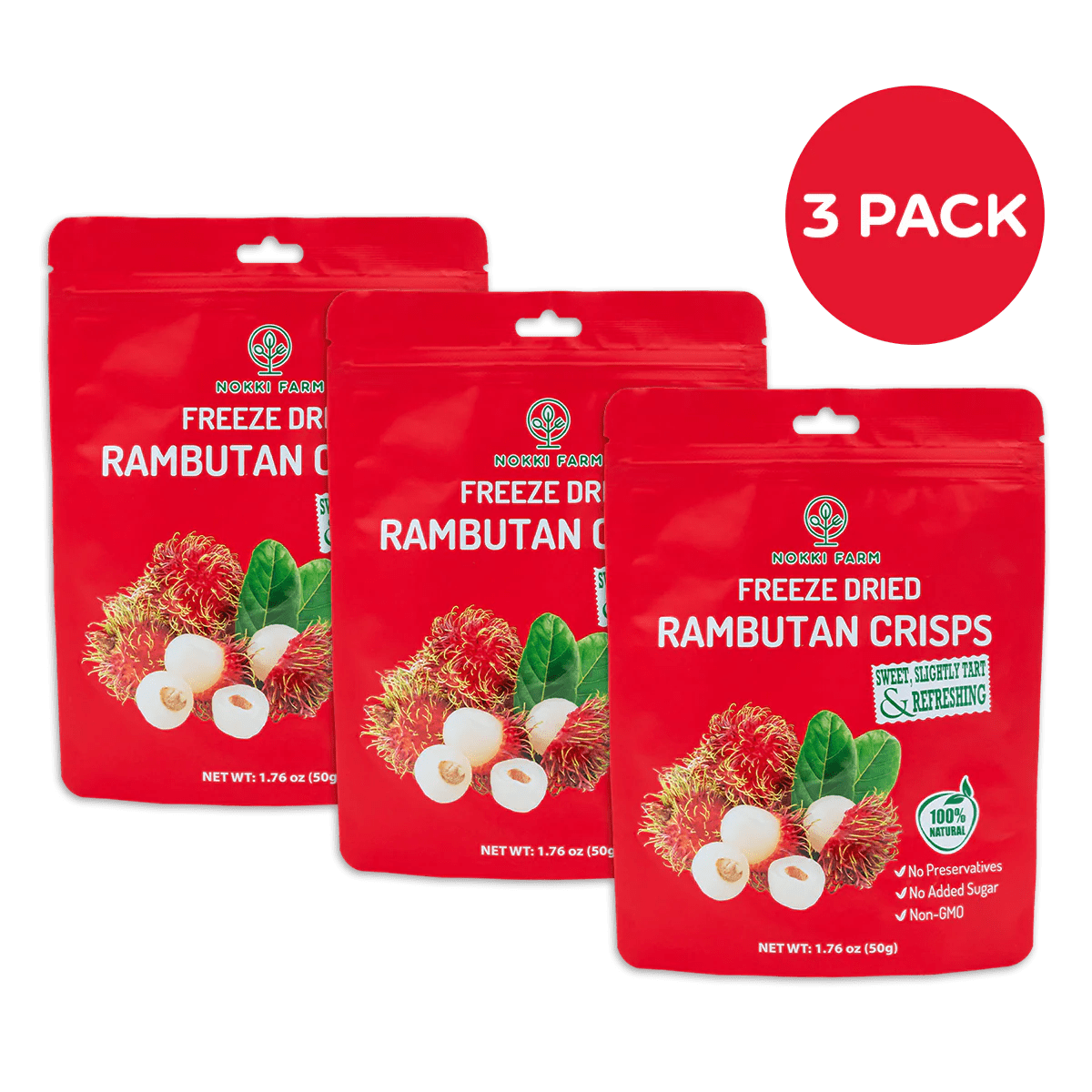 NOKKI FARM Freeze Dried Rambutan Crisps - Healthy & Exotic Tropical ...