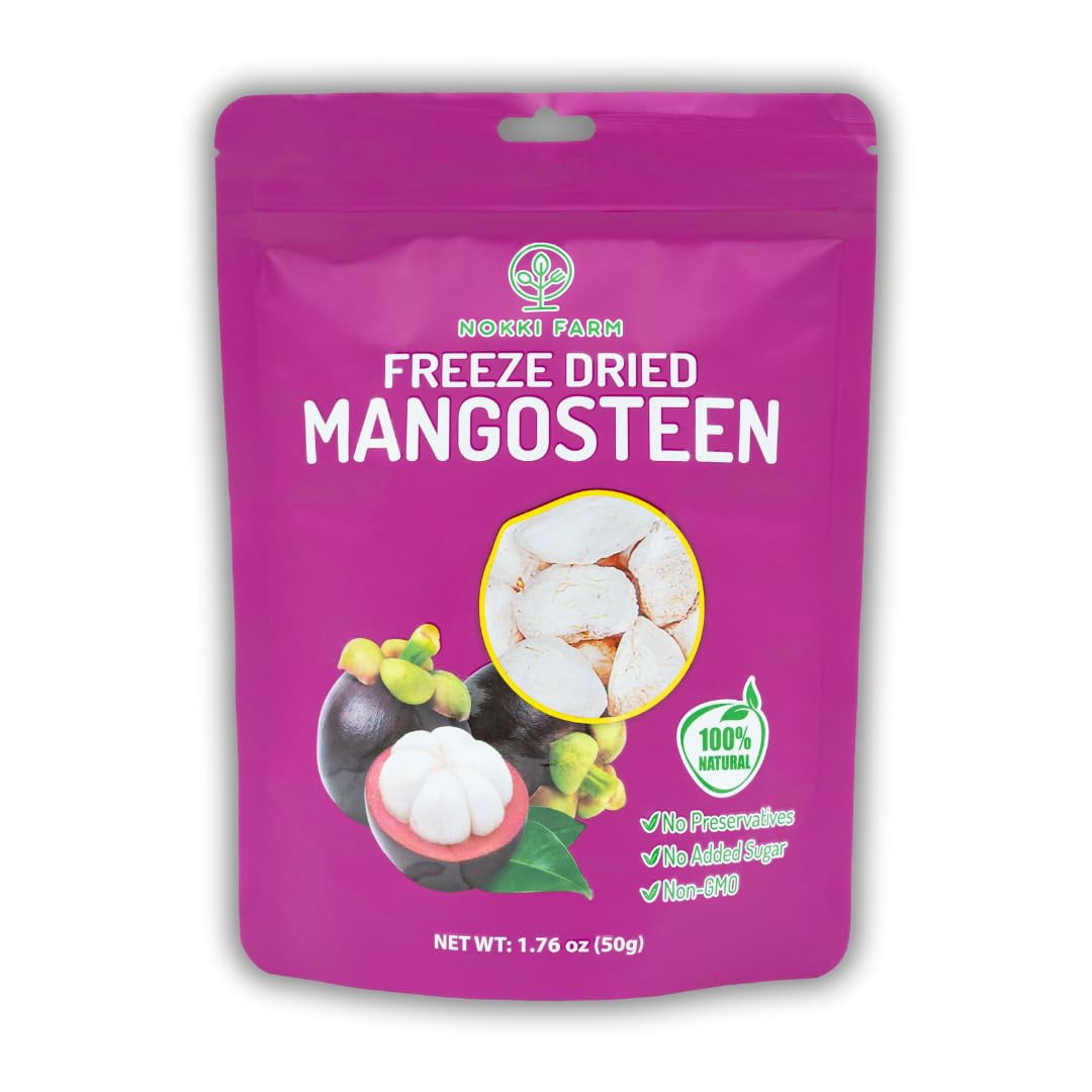 NOKKI FARM Freeze Dried YYF14 Mangosteen - Healthy & Exotic Tropical Superfood Snacks, No Added ...
