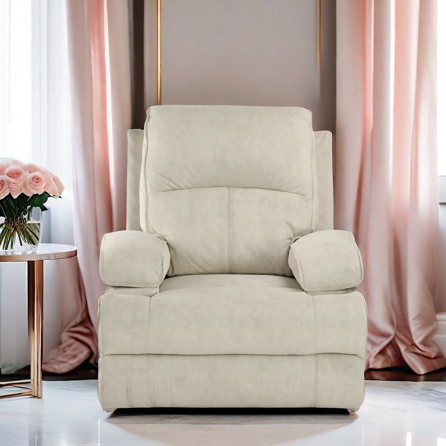 NOKMY Adult Upholstered Glider Rocking Recliner Chair with Extra Large ...