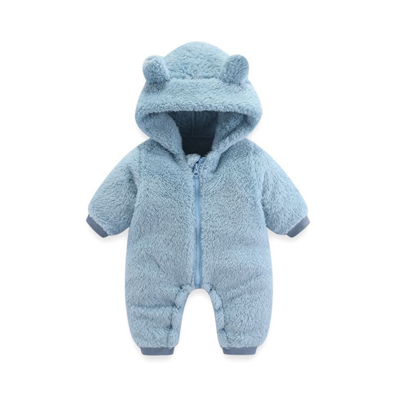 NOLDARES Baby Fluffy Costume Furry Bear Onesie Baby Fuzzy Teddy Bear ...