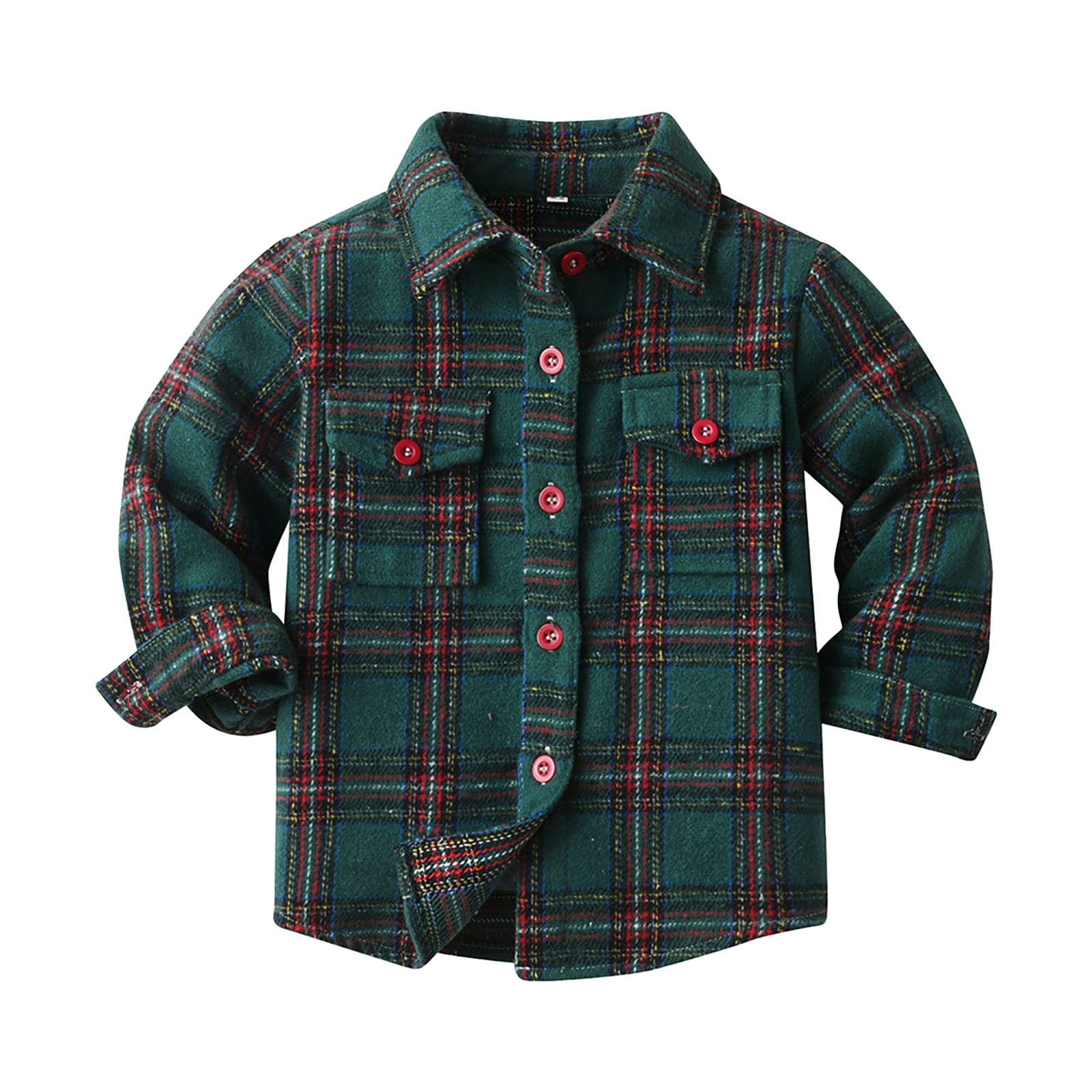 NOLDARES Boys Flannel Shirts Kids Button Up Plaid Shirt Casual Long ...