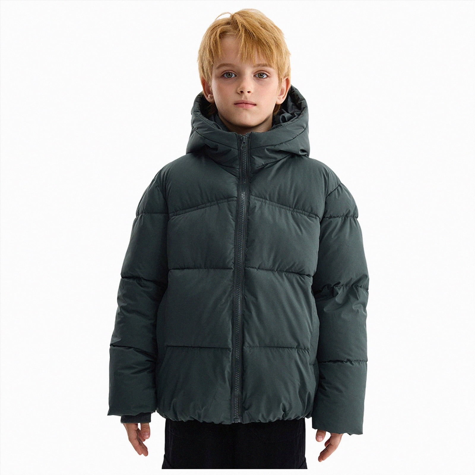 NOLDARES Boys' Heavyweight Puffer Jacket Fleece-Lined Brushed ...