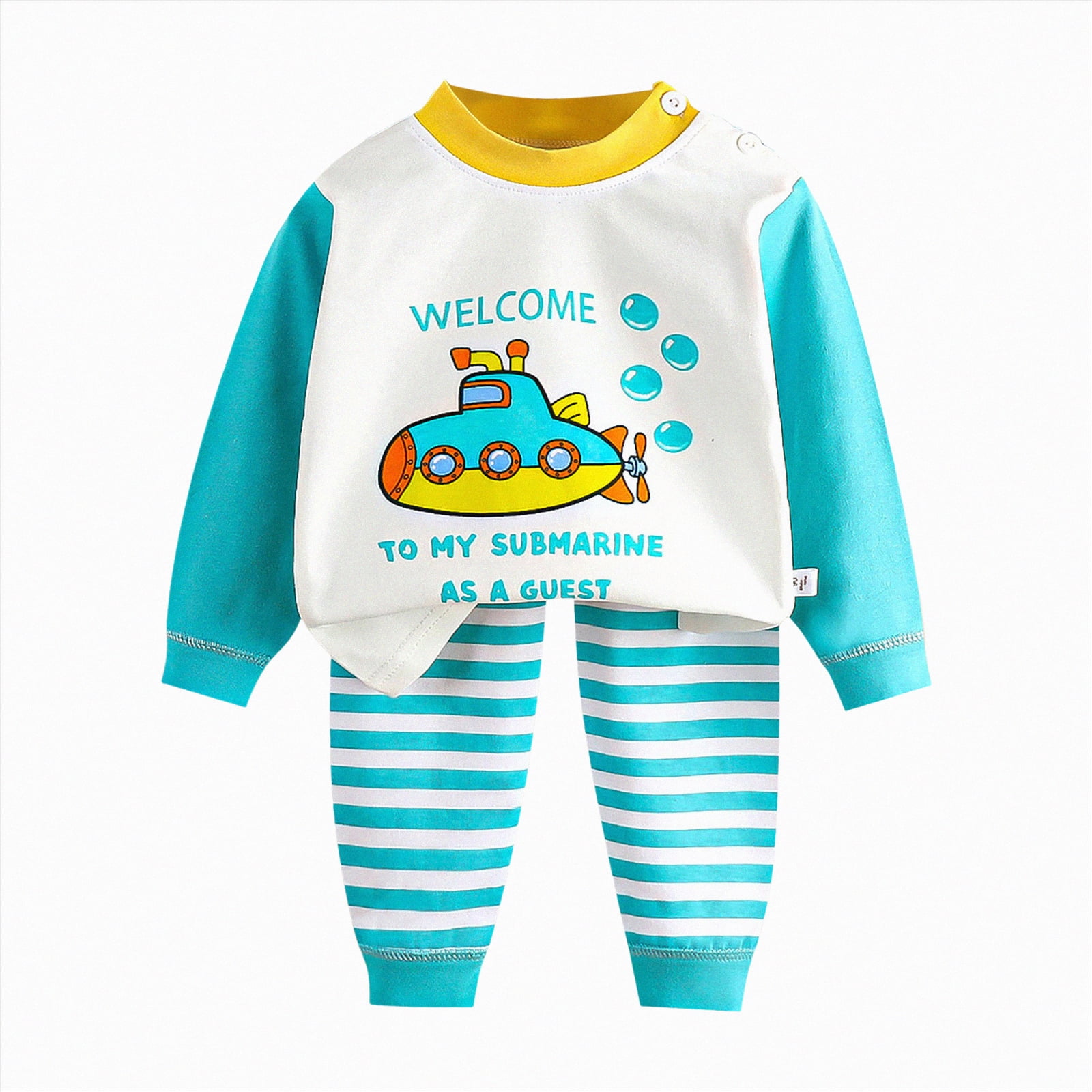 NOLDARES Cute Baby Girl Clothes Long Sleeve Print Sweatshirt Top and ...