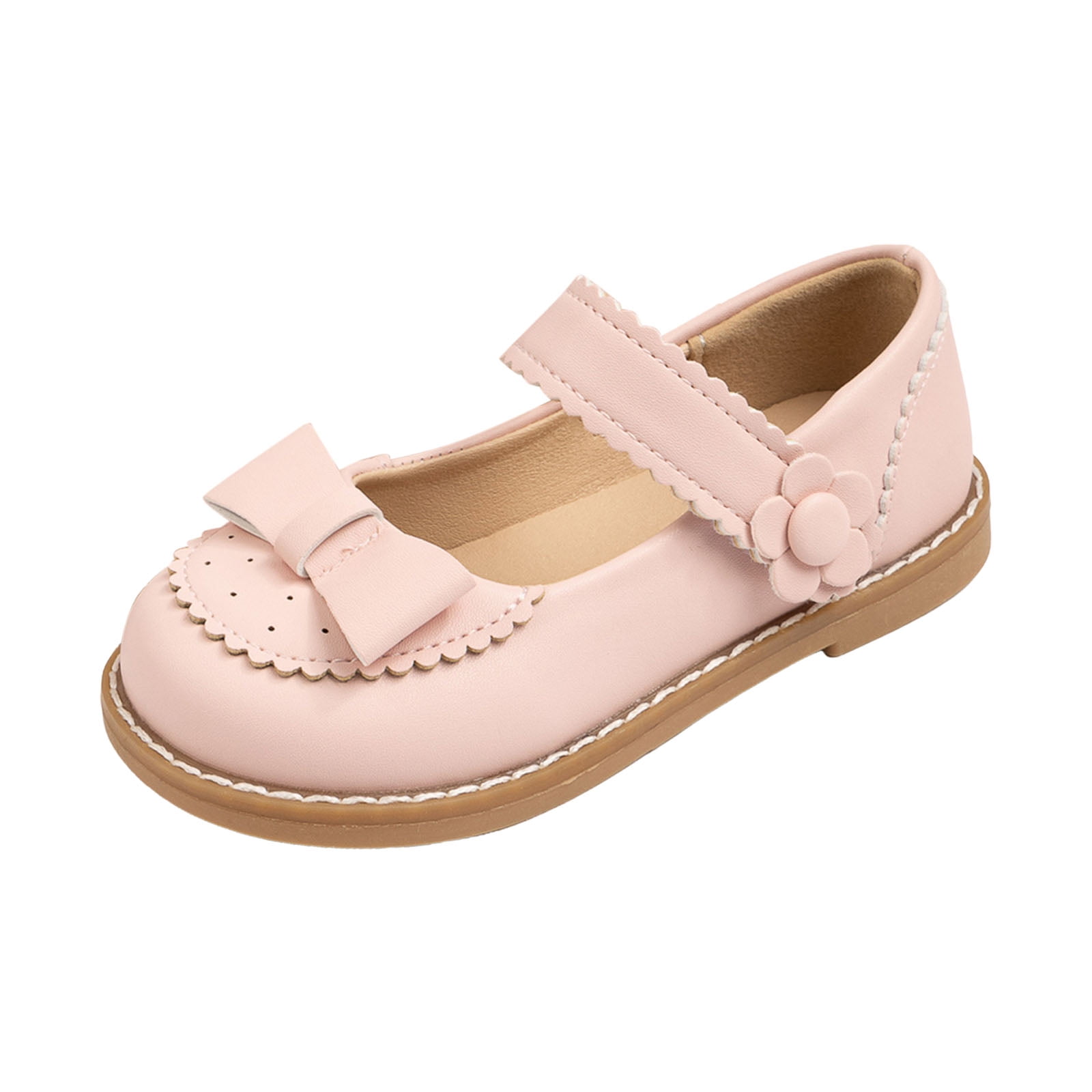 NOLDARES Girl's Bow Mary Jane Dress Shoes Ballet Princess Flats with ...