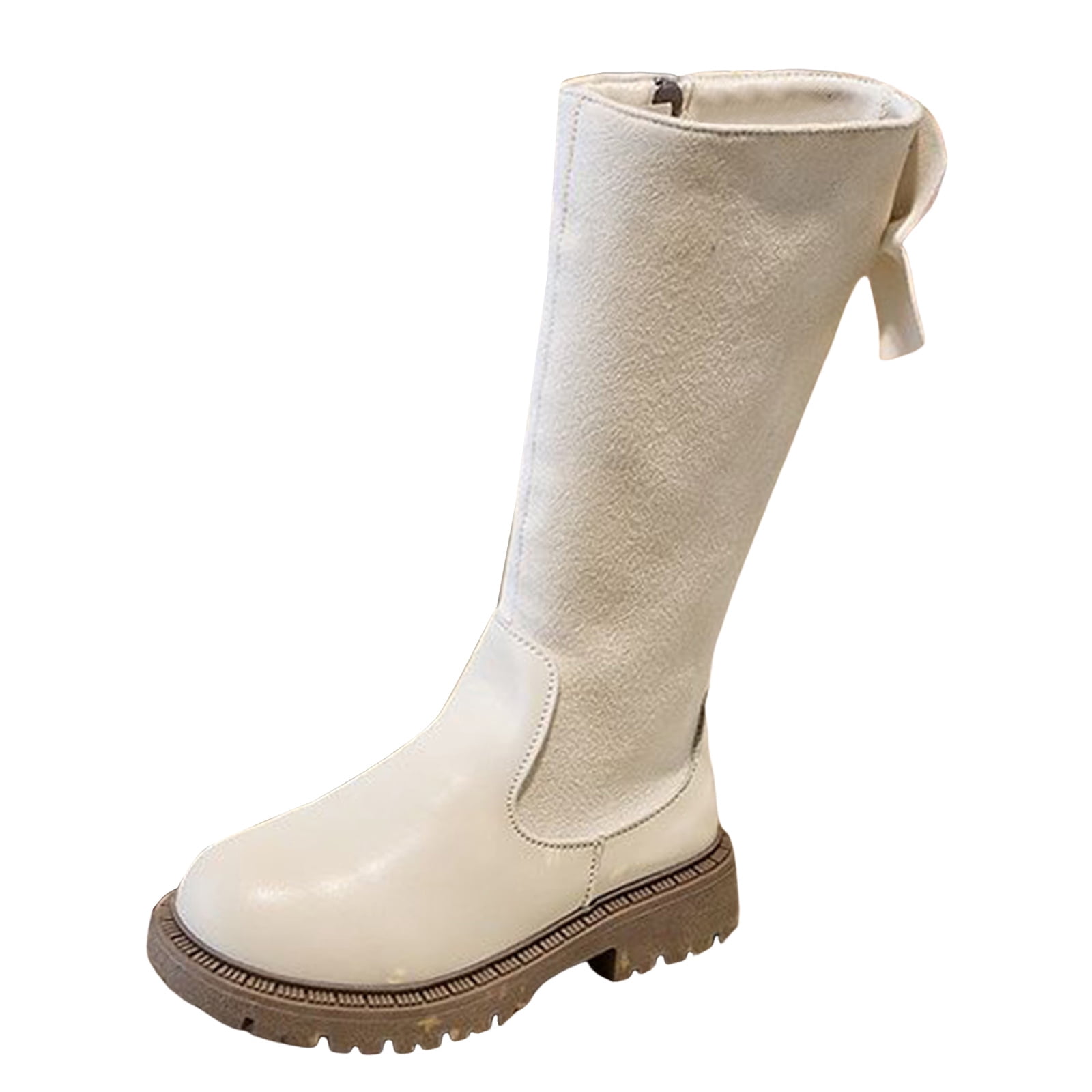 NOLDARES Girl's Fashion Boots Kids Girls Waterproof Lace-Up Back Zipper ...