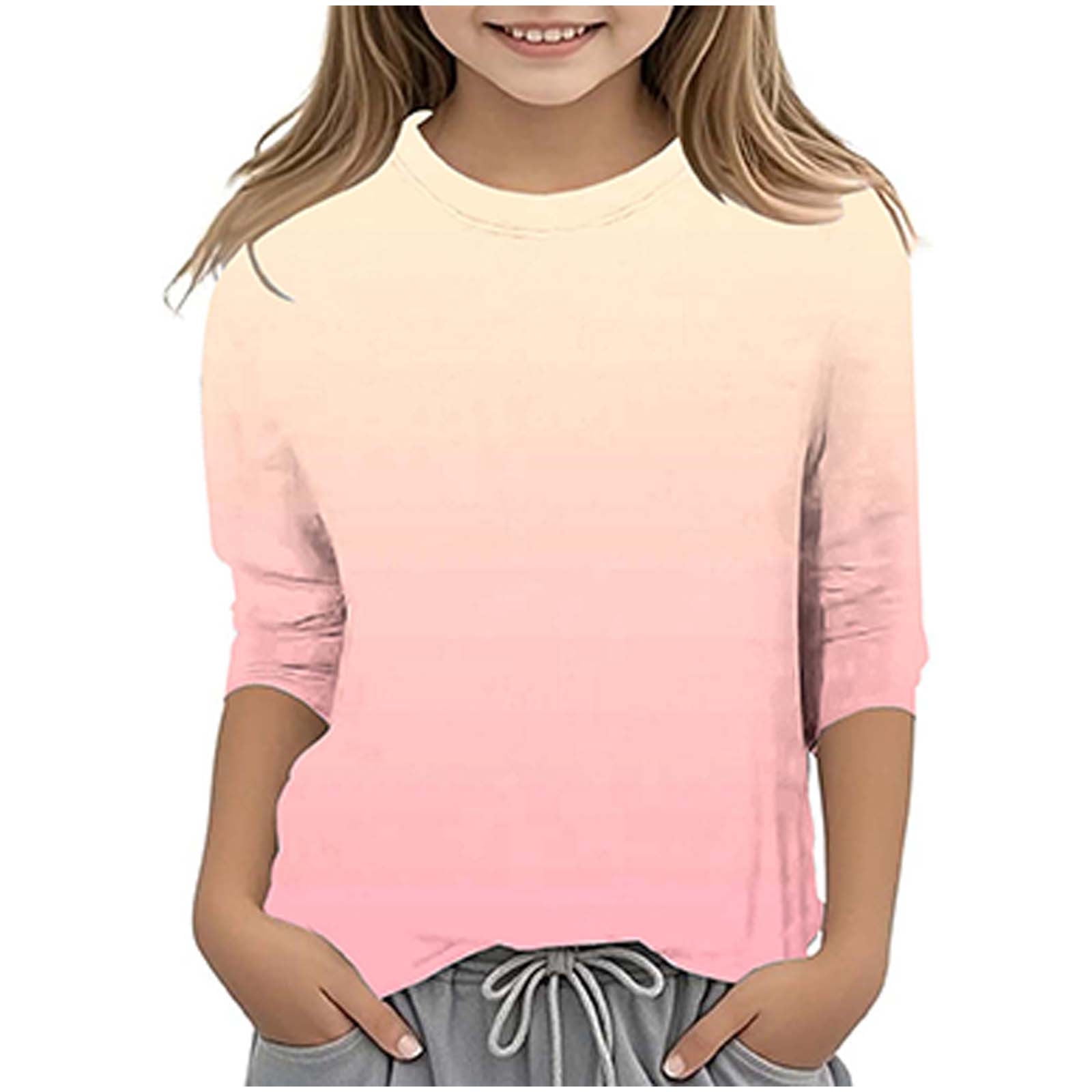 NOLDARES Girls Athletic Shirts Long Sleeve Active Quick Dry Tops Kids ...