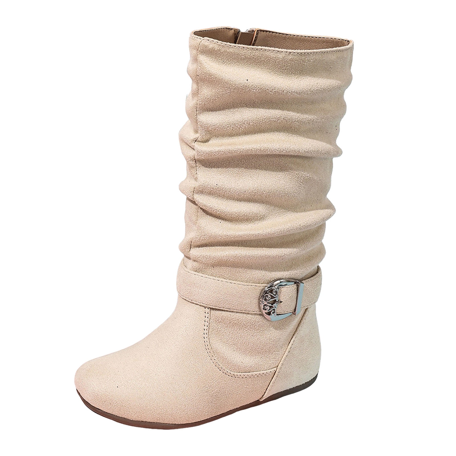 NOLDARES Girls Boots Side Zipper Ankle Booties Toddler Winter Warm ...