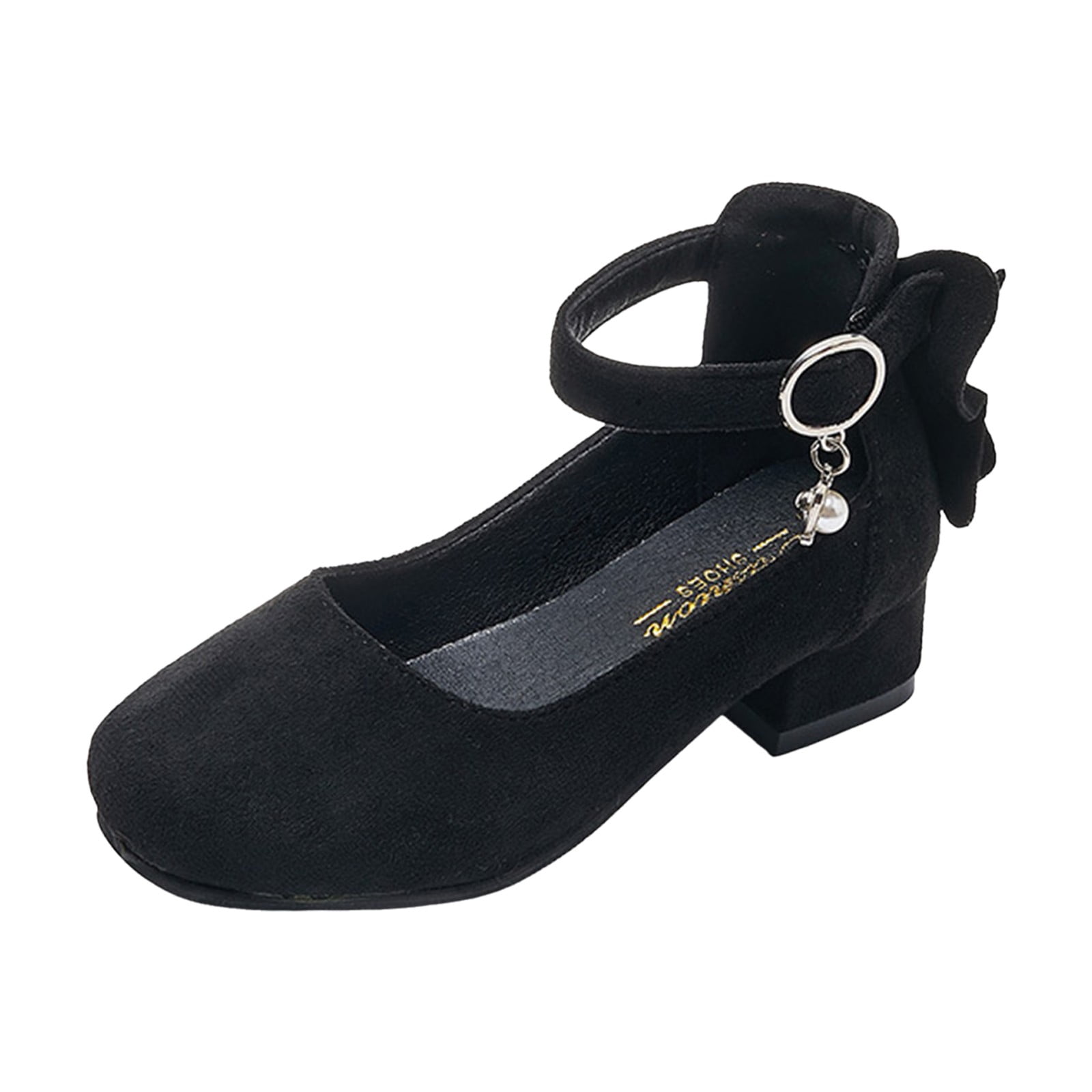 NOLDARES Girls Dress Shoes Low Heels Mary Jane Flower Girl Wedding ...