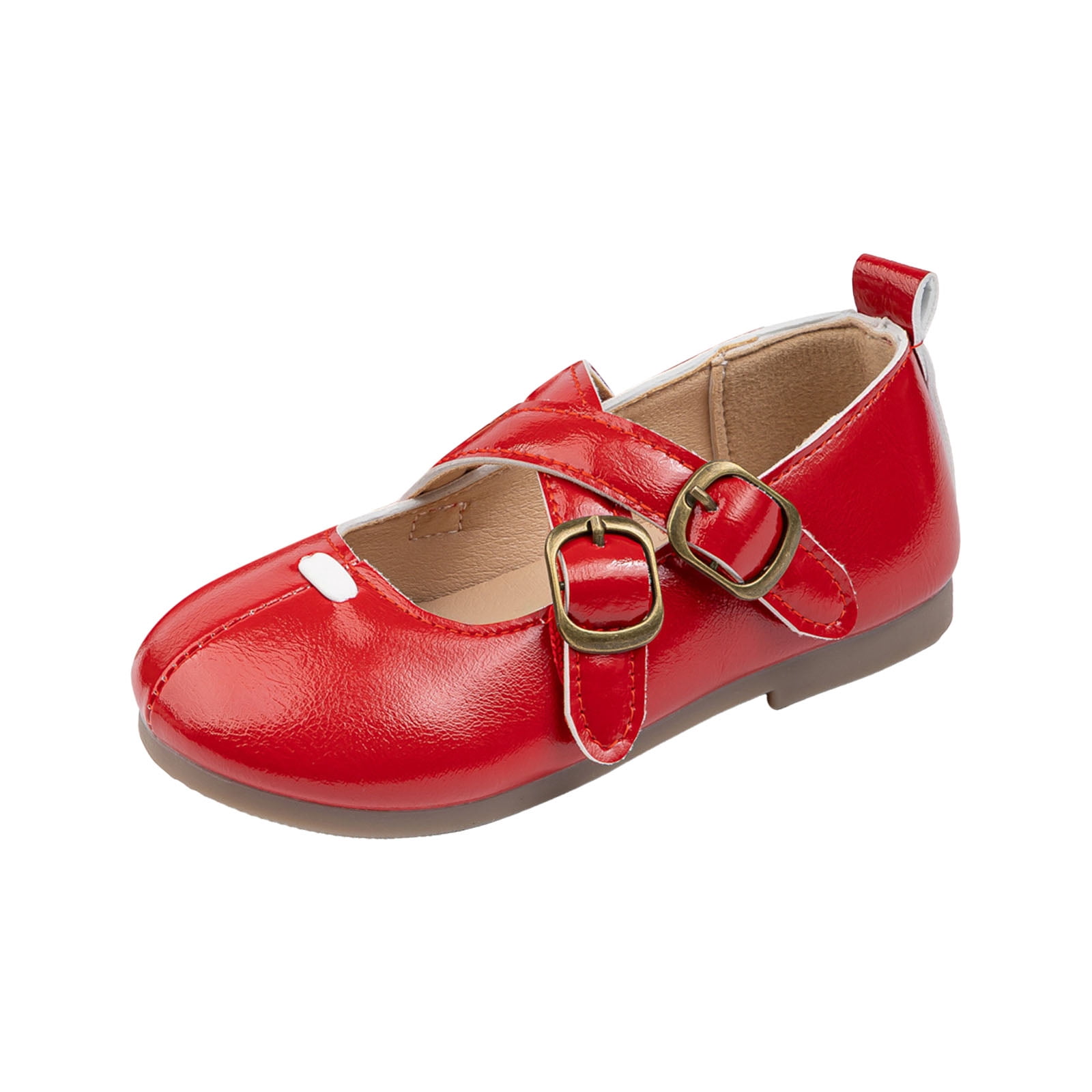NOLDARES Girls Dress Shoes Mary Jane Low Heel Princess Flower Wedding ...