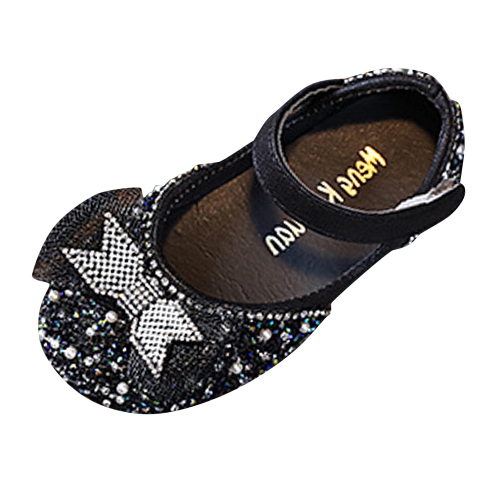 NOLDARES Girls Glitter Princess Ballet Flats Mary Jane Shoes Dress ...