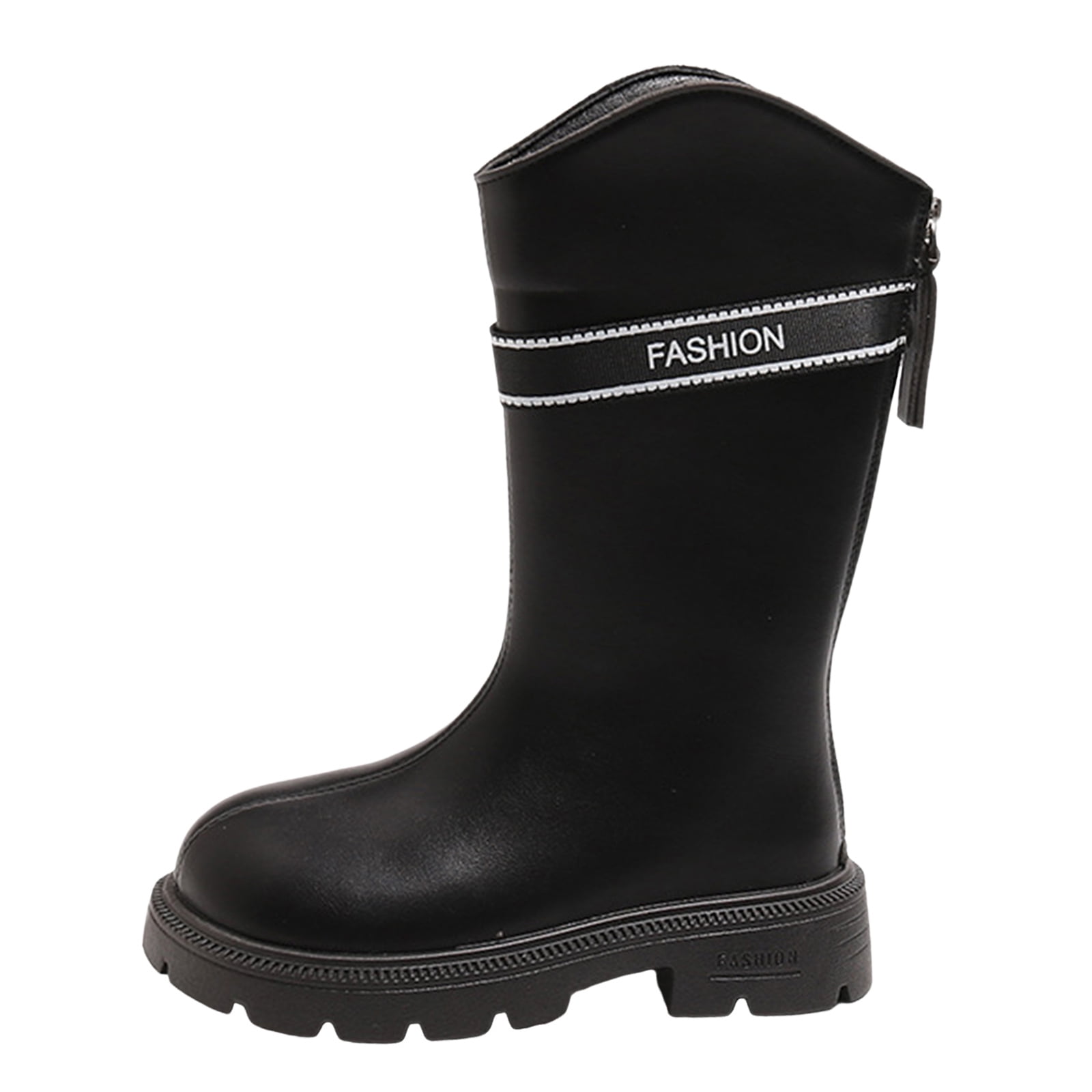 NOLDARES Girls Riding Boots Knee High Side Zipper Mid Calf Shoes Girls ...