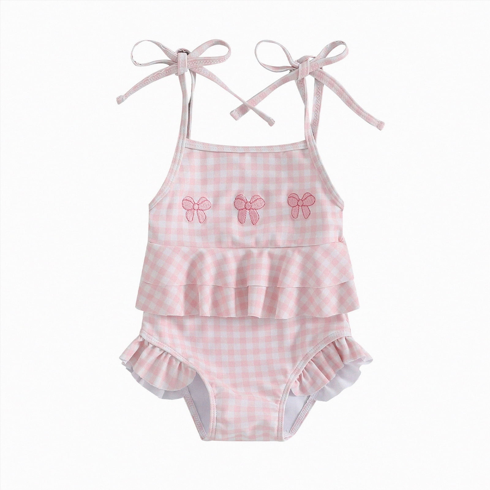 NOLDARES Girls Sparkle One Piece Swimsuits Crossback Swimwear Beach ...