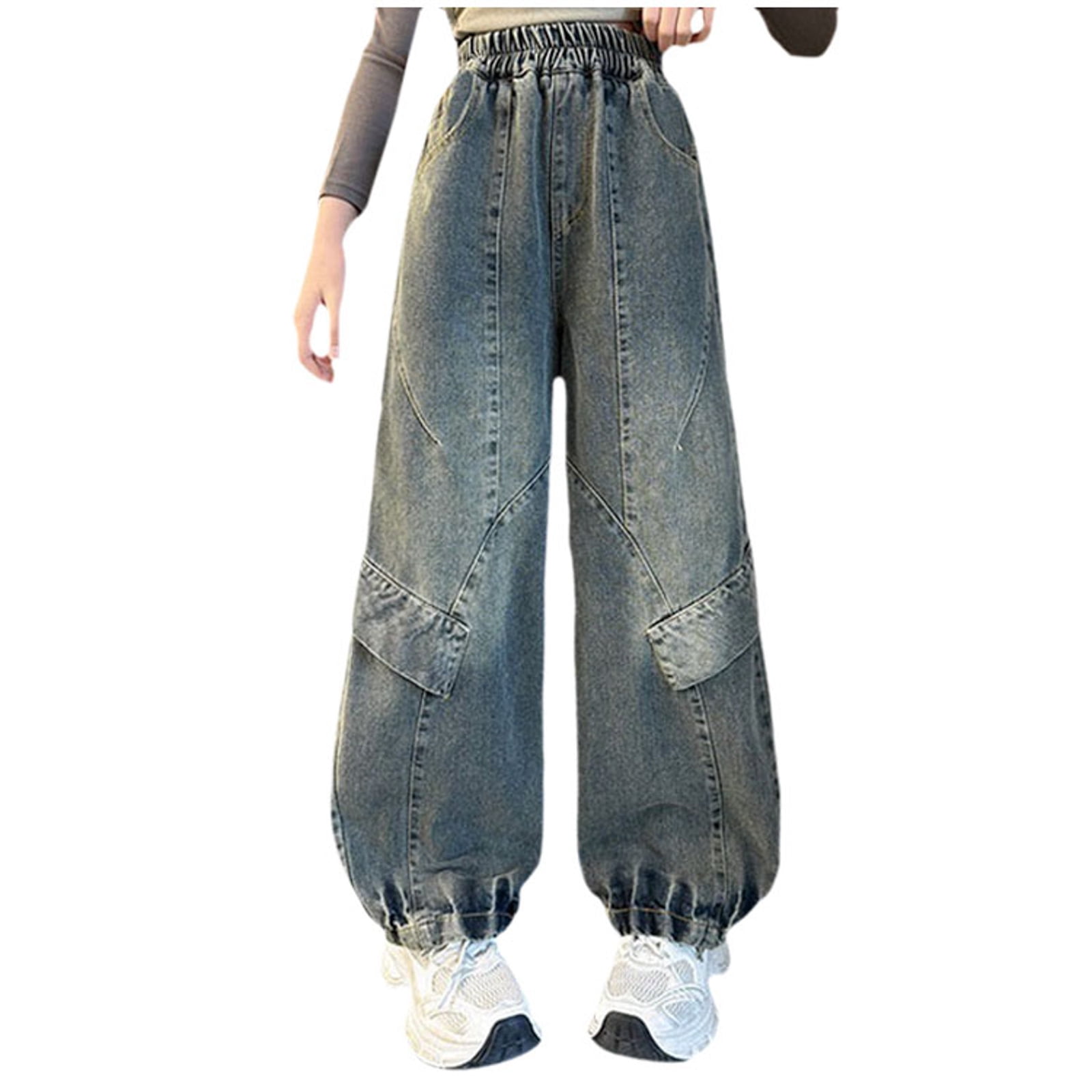 NOLDARES Girls' Stretch Denim Jeans Bell-Bottom Style Pants with Flared ...