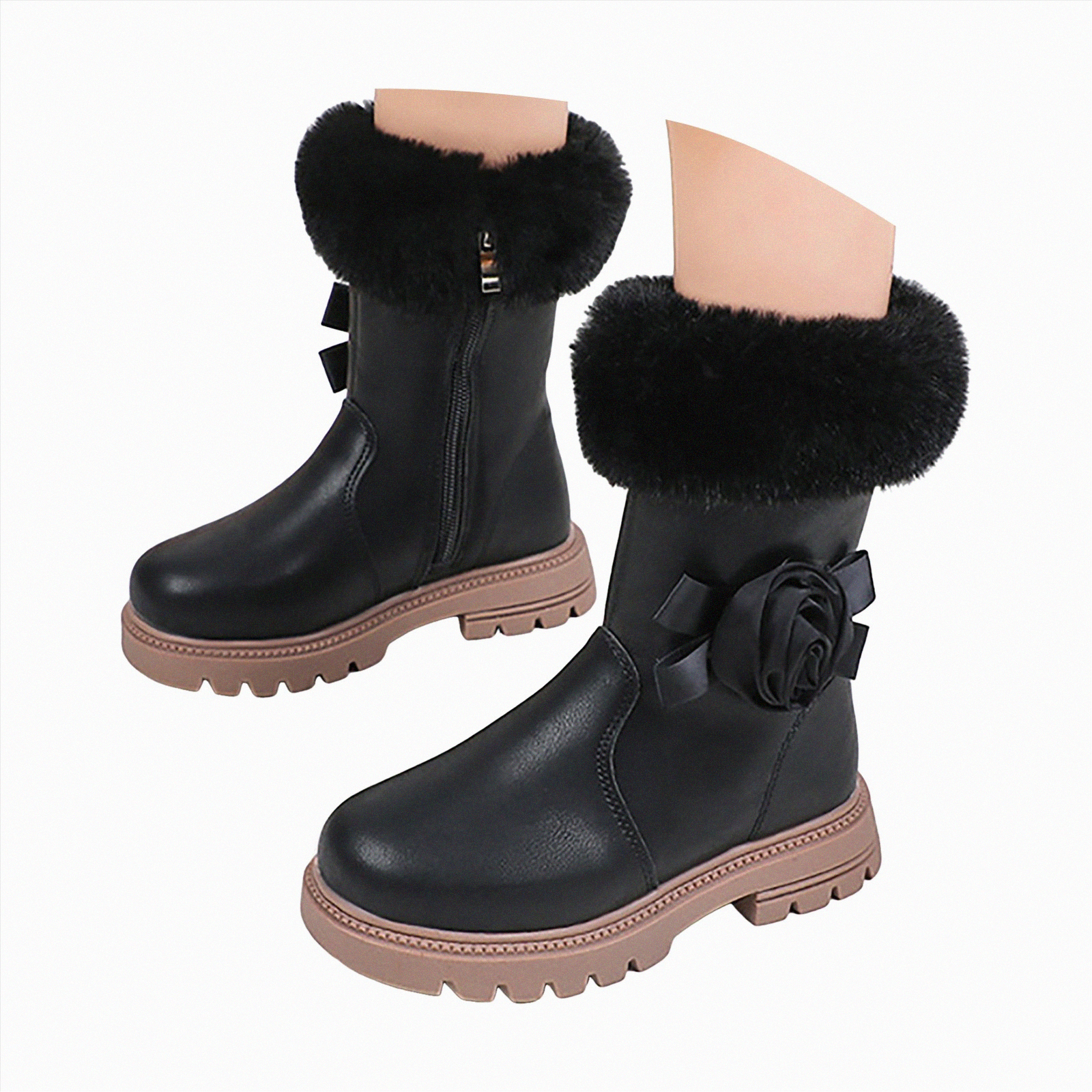 NOLDARES Glitter Girls Cowgirl Boots Mid Calf Boots Girl Cowboy Boots ...