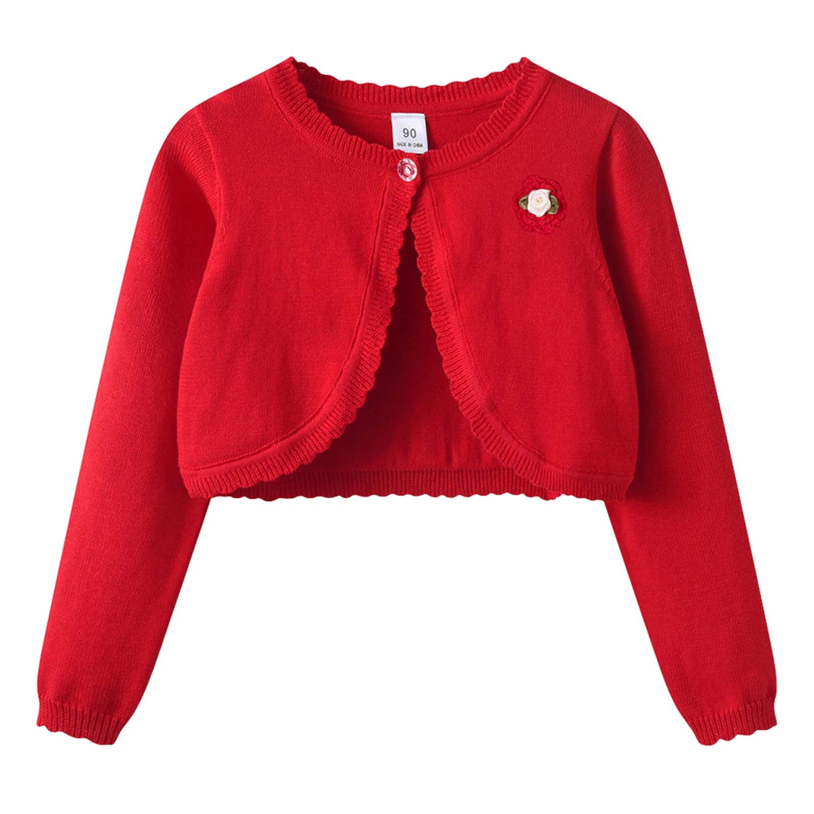 NOLDARES Baby Girl Cute Long Sleeve Bow Embroidery Knitted Sweater ...
