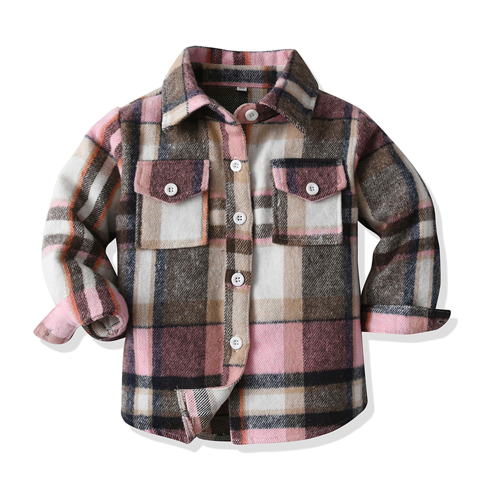 NOLDARES Kids Toddler Boys Girls Button Up Shirt Long Sleeve Boys Flannel Plaid Shirts Shacket ...