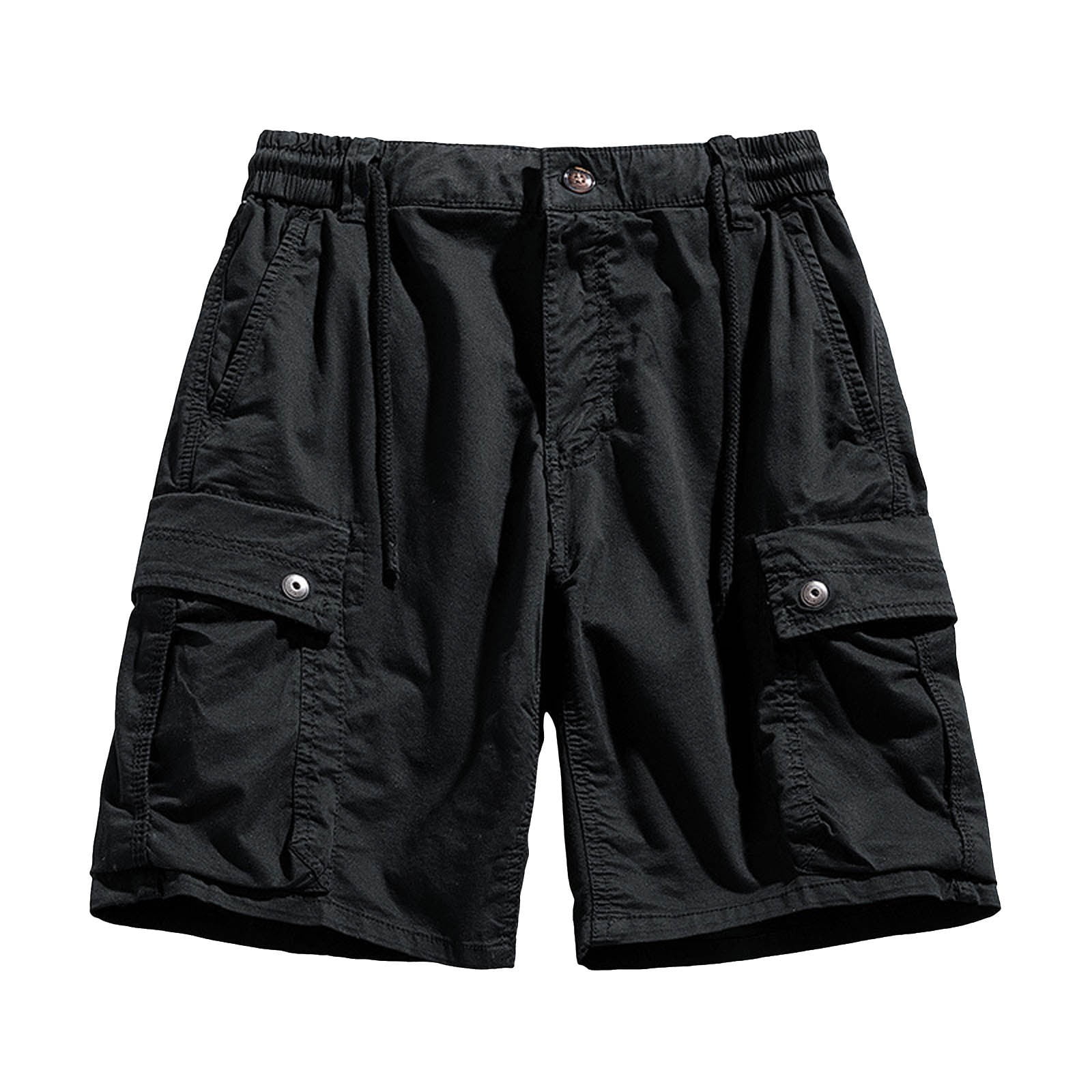 NOLDARES Men's Cotton Full Elastic Waist Cargo Shorts Loose Fit ...