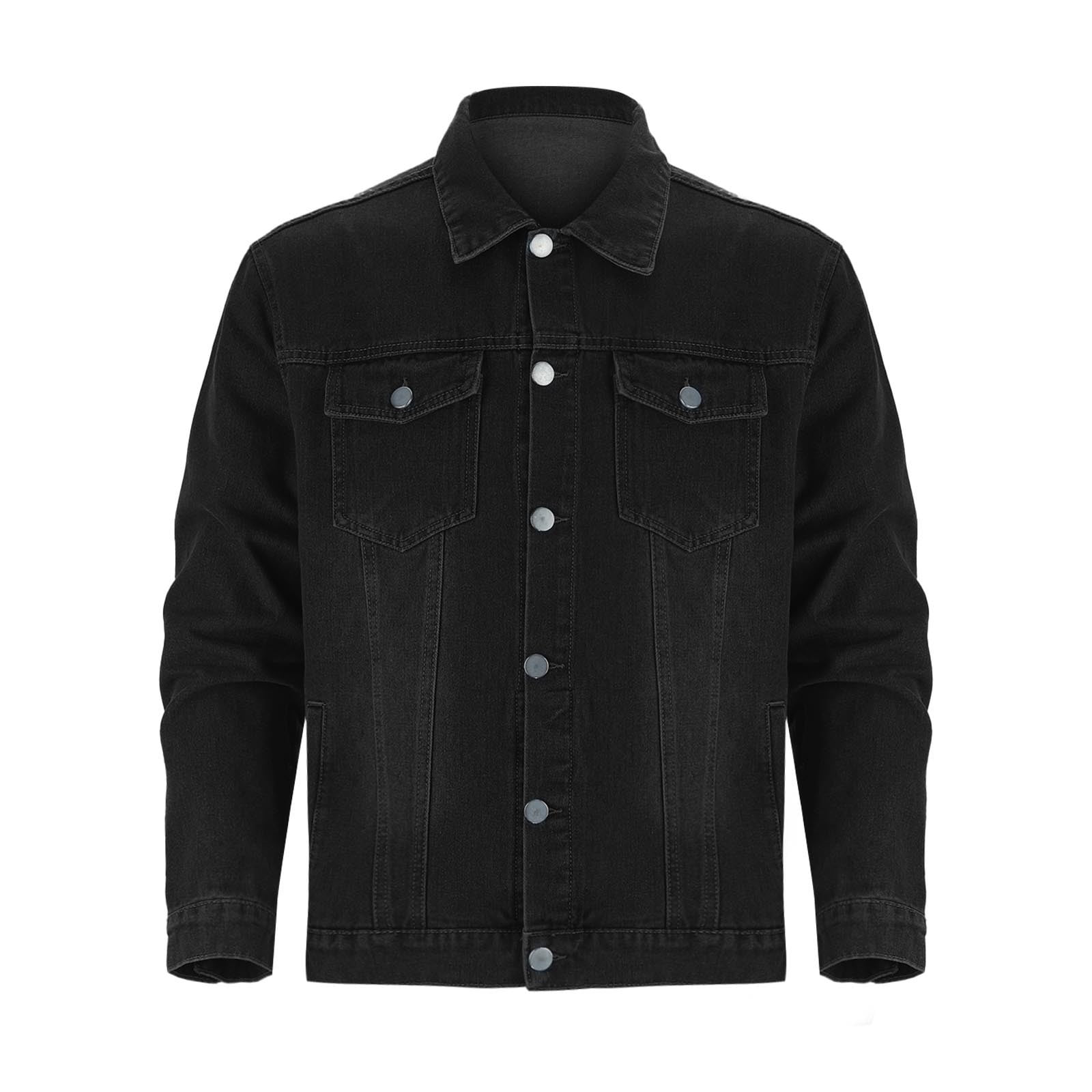NOLDARES Men's Denim Jacket Casual Regular Fit Button Down Long Sleeve ...