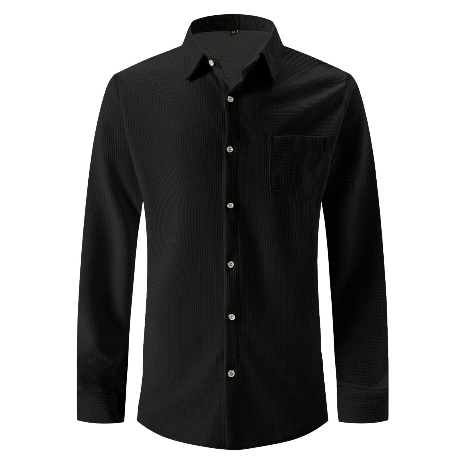 NOLDARES Men's Dress Shirt Regular Fit Solid Business Formal Long ...