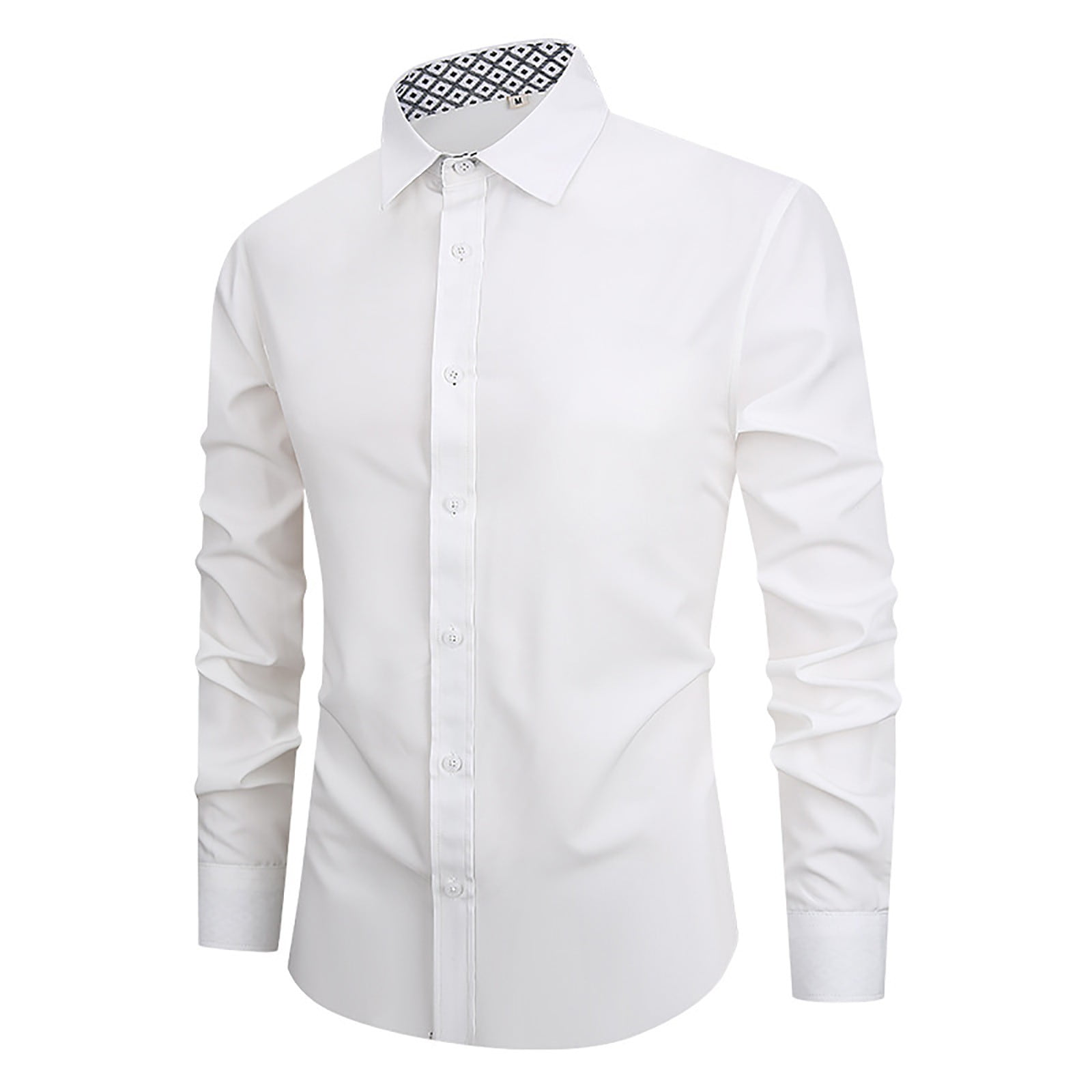 NOLDARES Men's Long Sleeve Dress Shirt Solid Slim Fit Casual Business ...