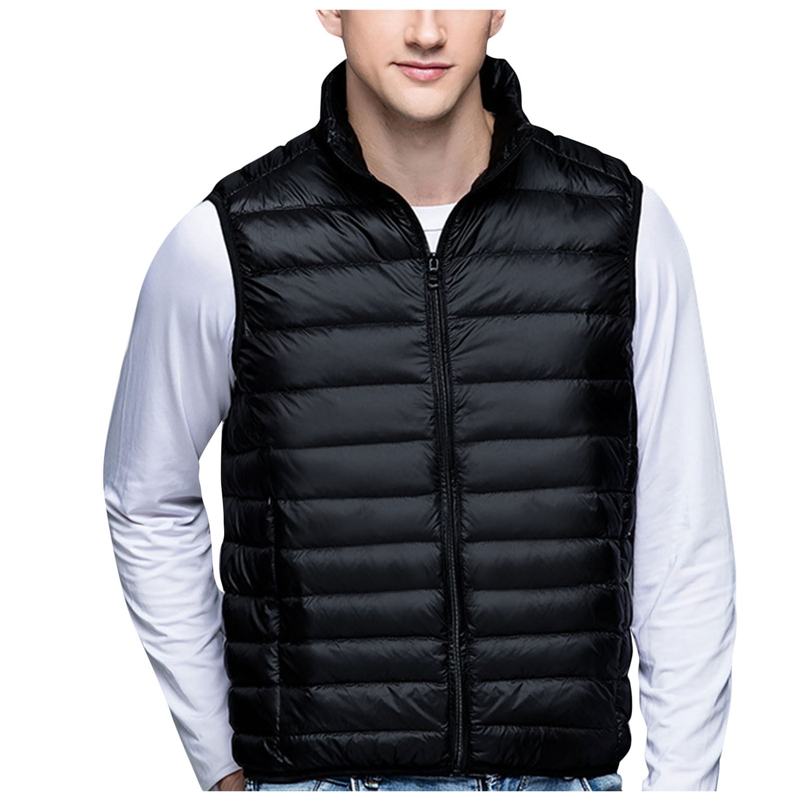 NOLDARES Men's Puffer Vest Outerwear Puffy Sleeveless Jacket Bubble ...