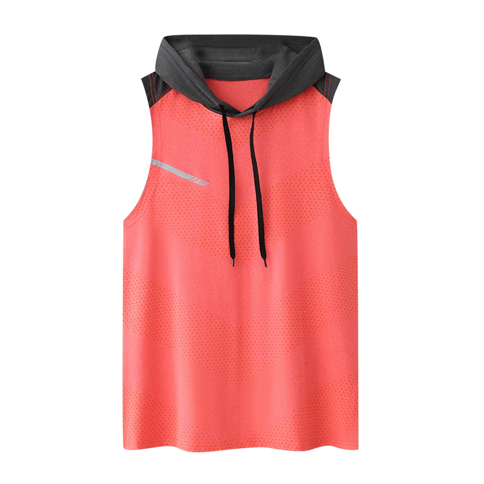 NOLDARES Men's Workout Hooded Tank Tops Sleeveless Gym Hoodies Bodybuilding Muscle Shirts(Orange ...