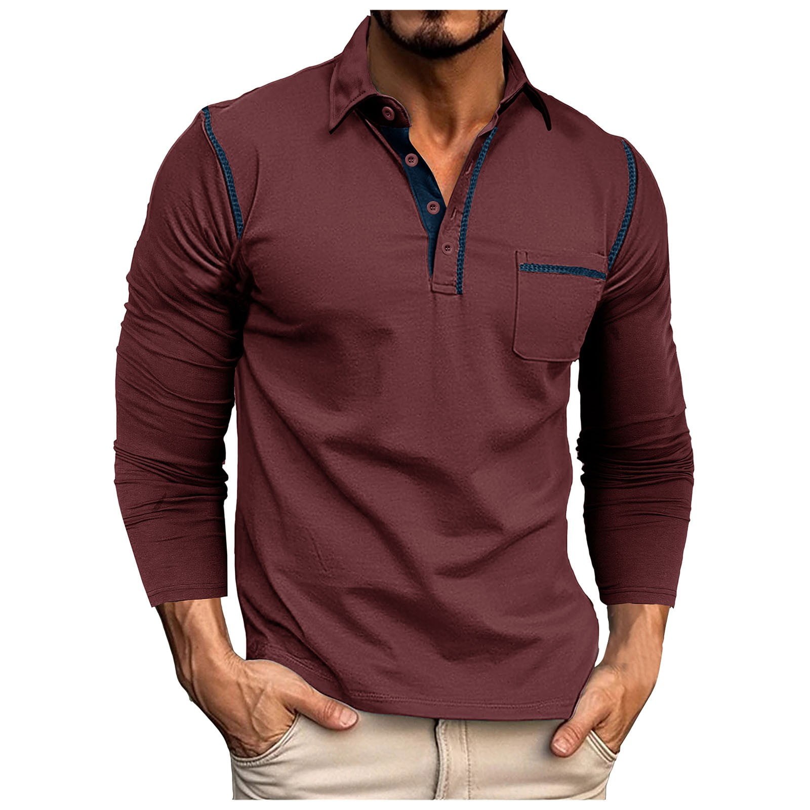 NOLDARES Mens Polo T Shirts Polyester Performance Polos, Long Sleeve ...