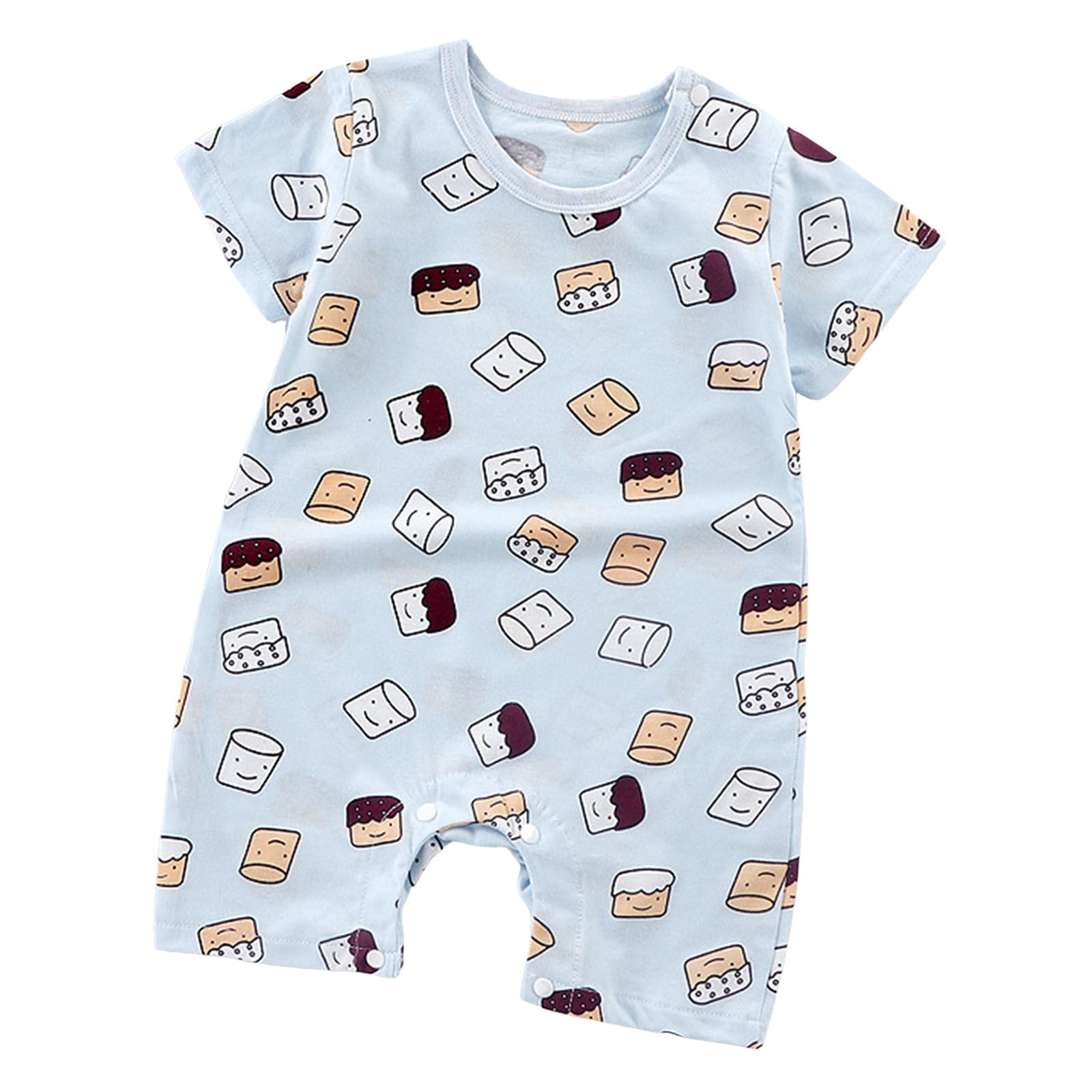 NOLDARES Newborn Infant Baby Boy Summer Clothes Cute Fish Print Frilly ...