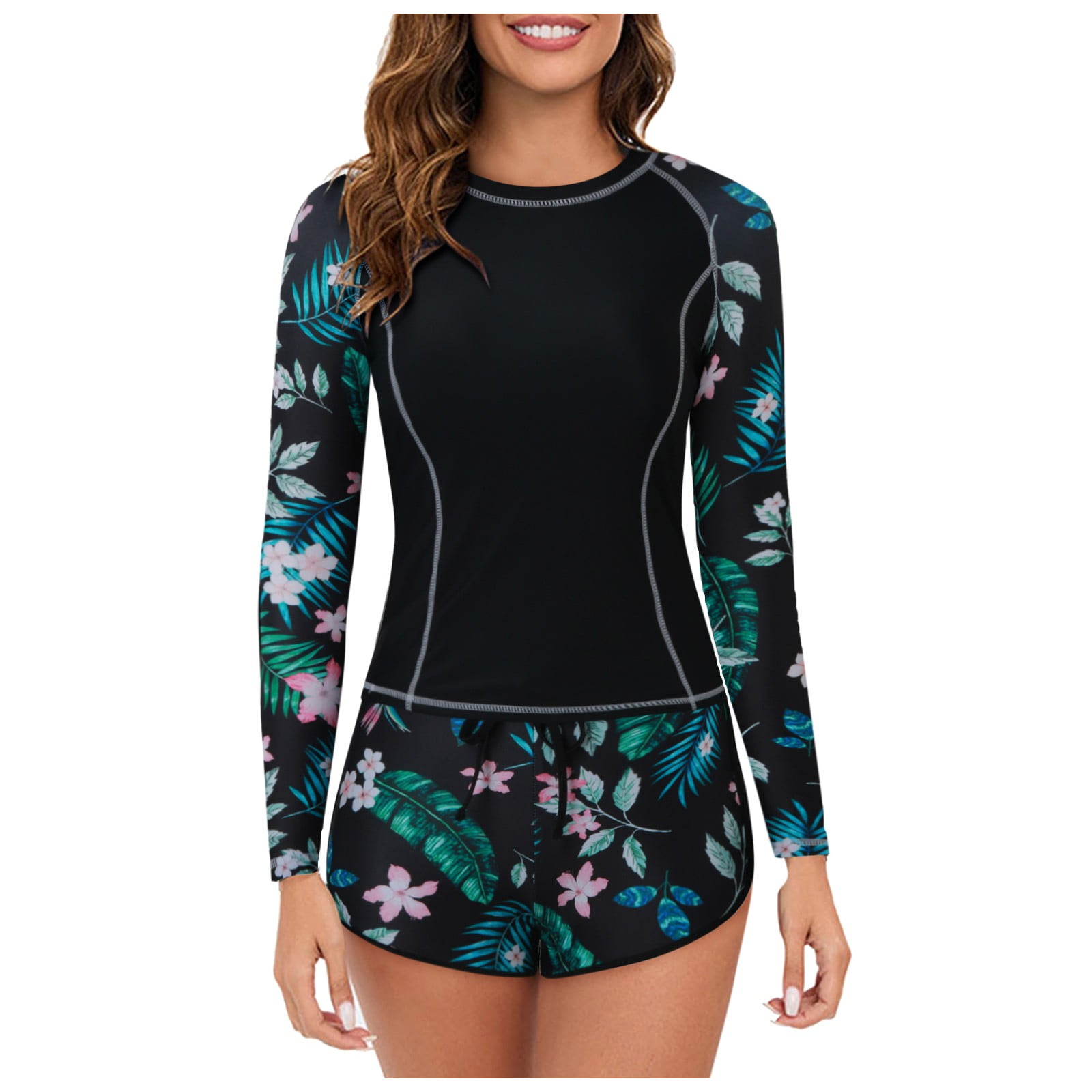 NOLDARES Piece Rash Guard - Long Sleeve Swimsuit Bathing Suits with ...