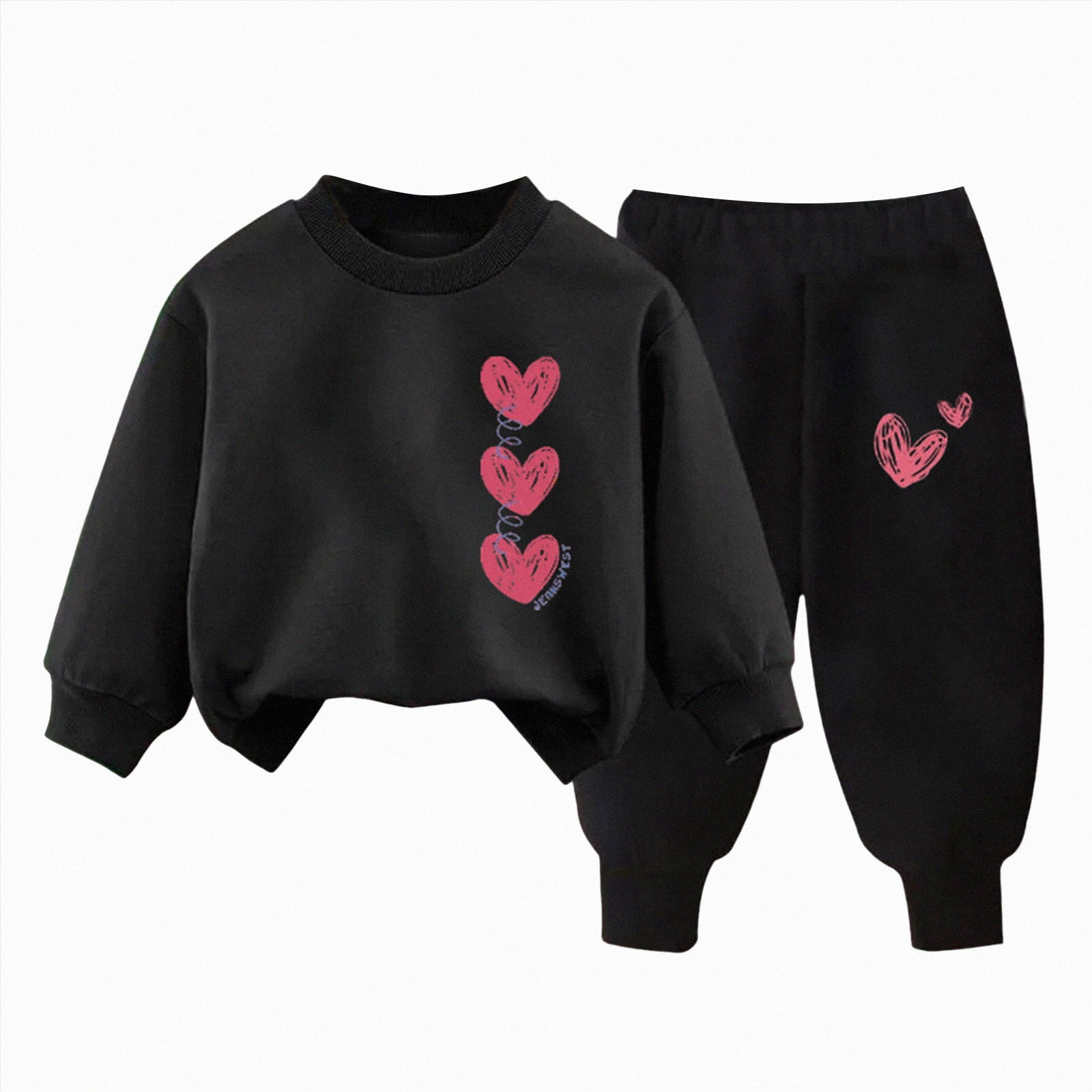 NOLDARES Toddler Girl Baby Clothes Set Long Sleeve Graphic Sweatshirt ...