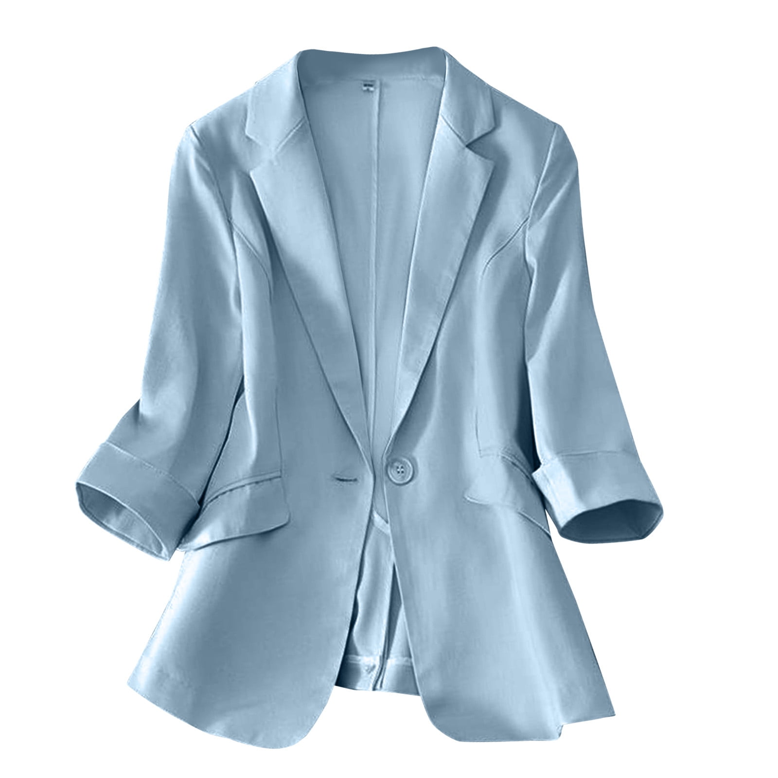 NOLDARES Women's Casual Blazer Button Lapel Open Front Long Sleeve Blazers Business Office Work ...