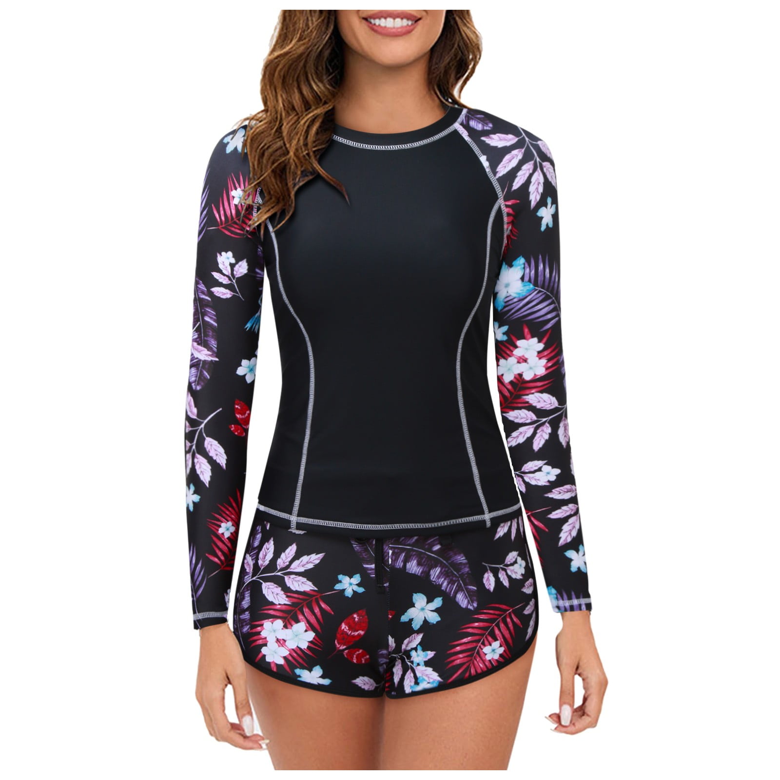 NOLDARES Women's Long Sleeve Sun Protection Rash Guard Wetsuit Two ...