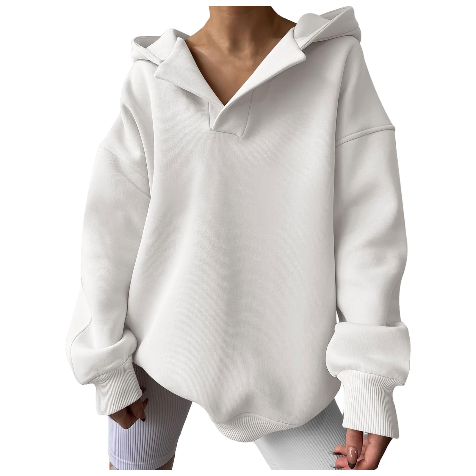 NOLDARES Womens Oversized Sweatshirts Fleece Hoodies Long Sleeve Shirts ...