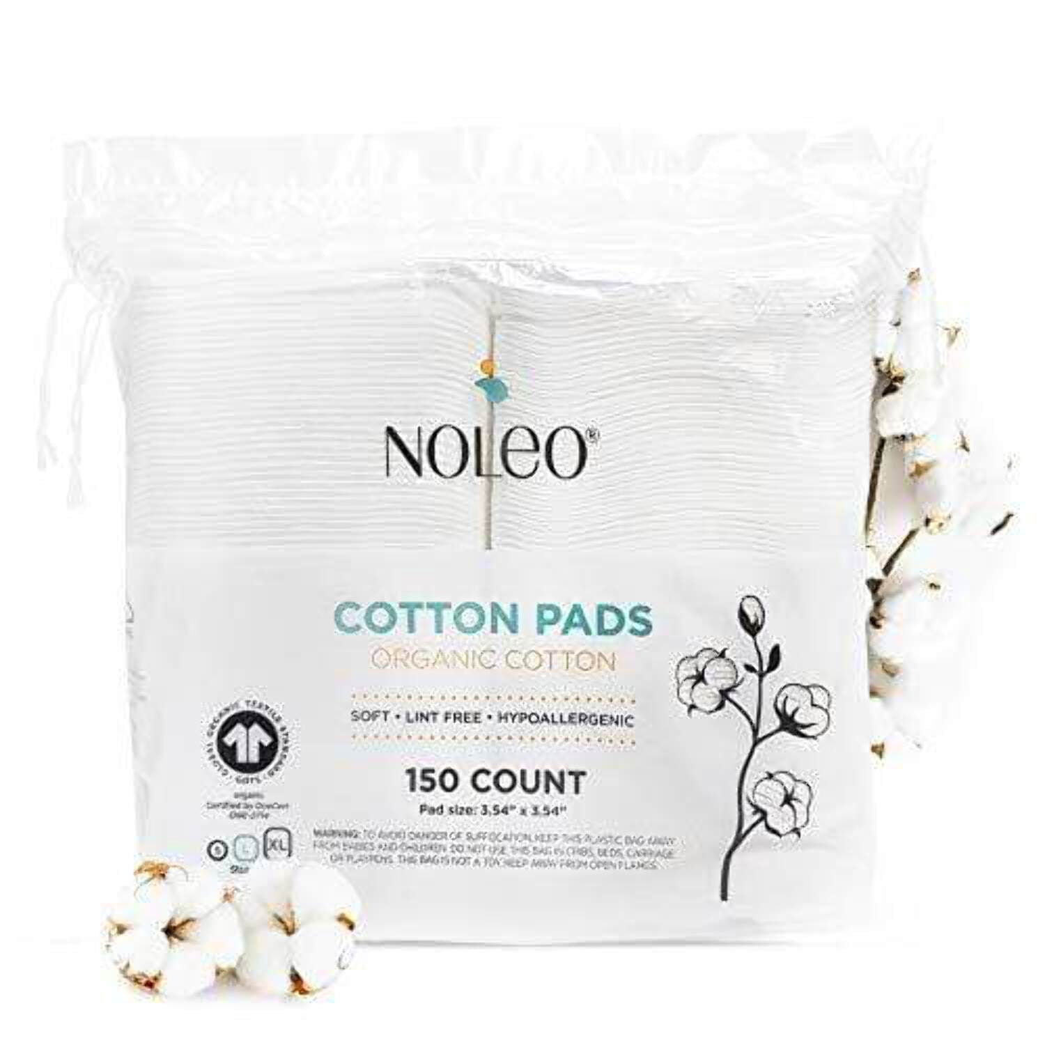 NOLEO Organic Cotton Pads - Large 3.54"x3.54" - Walmart.com