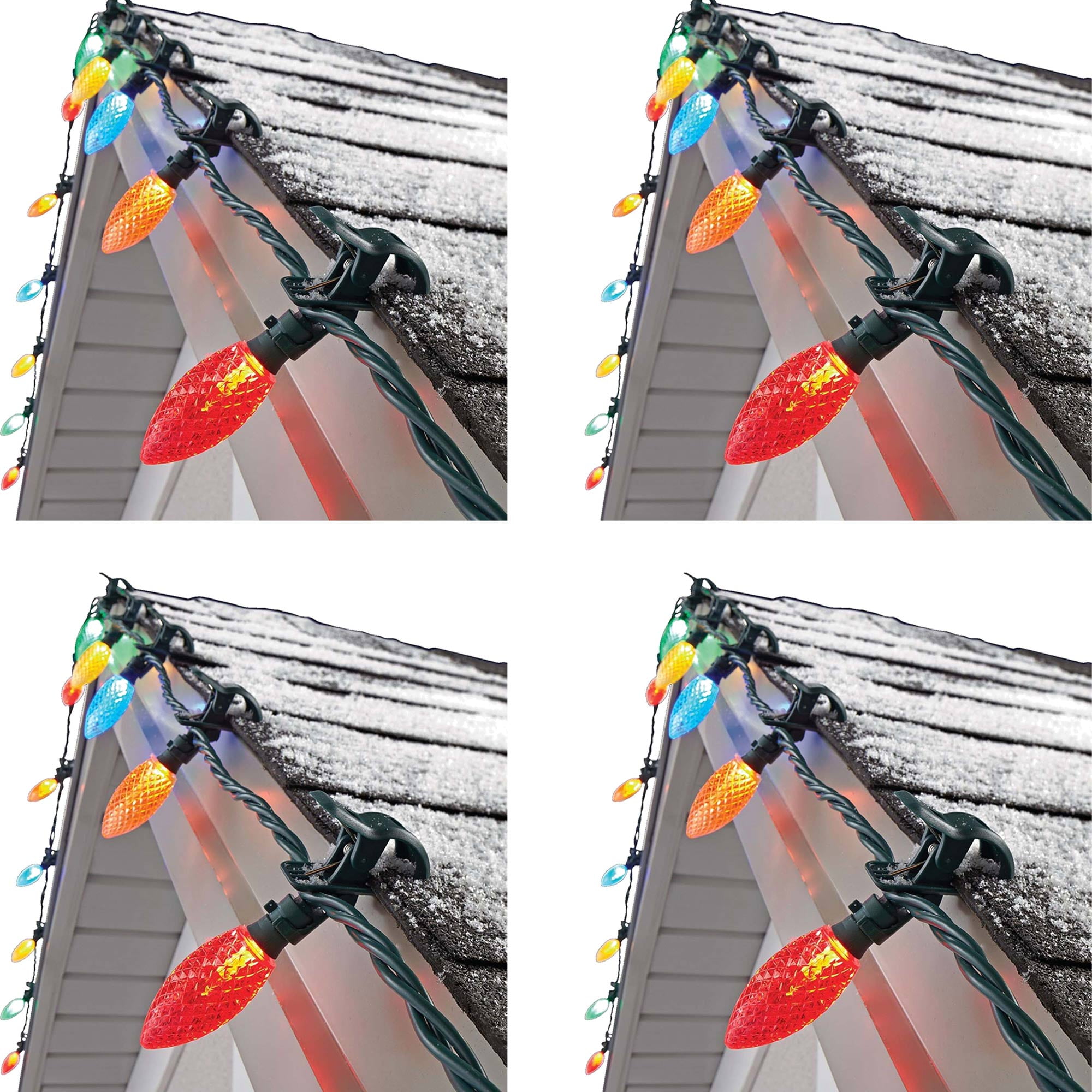 NOMA Quick Clip C9 Christmas String Lights, 100 Multicolor Bulbs (4 ...
