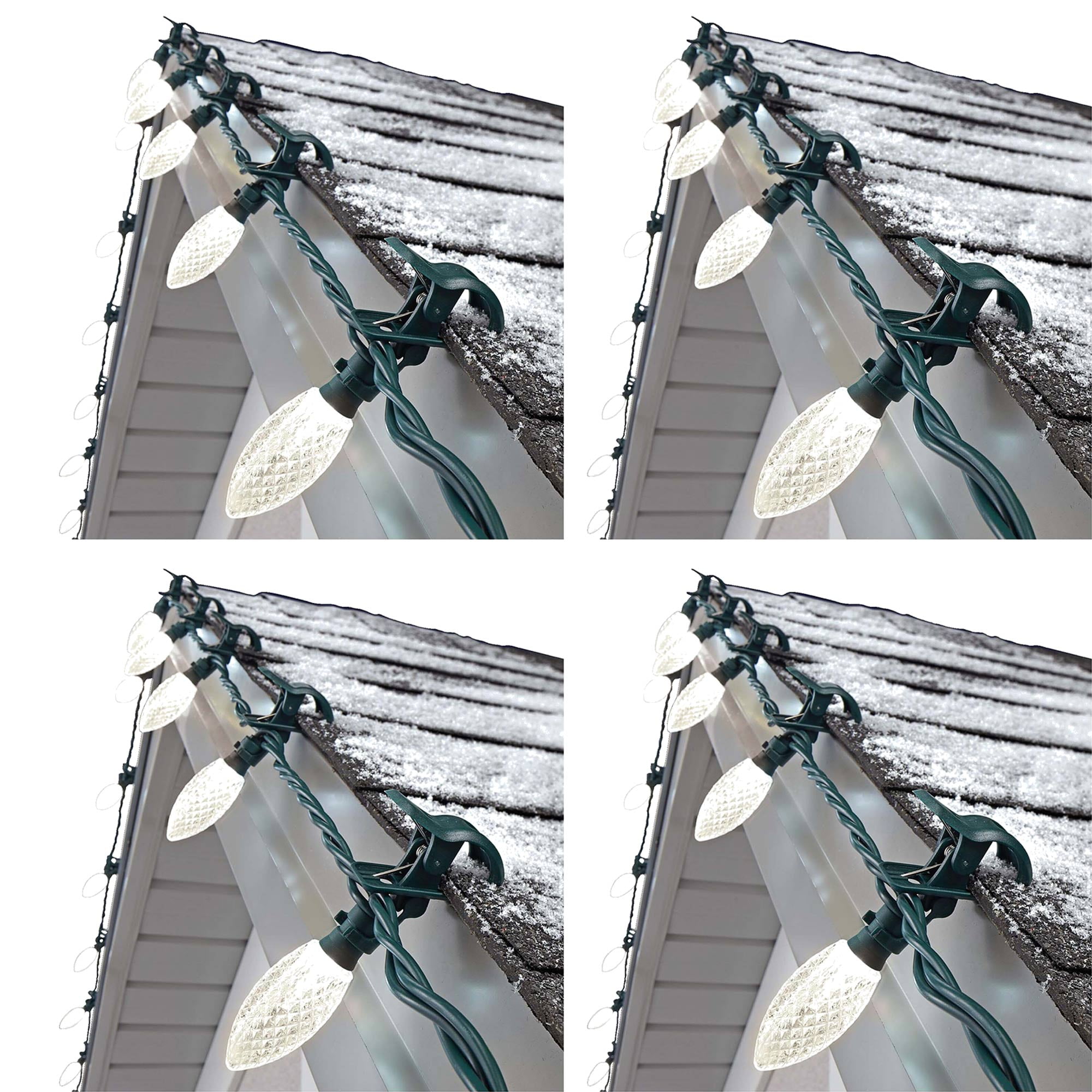 NOMA Quick Clip C9 LED Christmas String Lights, 100 Warm Bulbs (4 Pack ...
